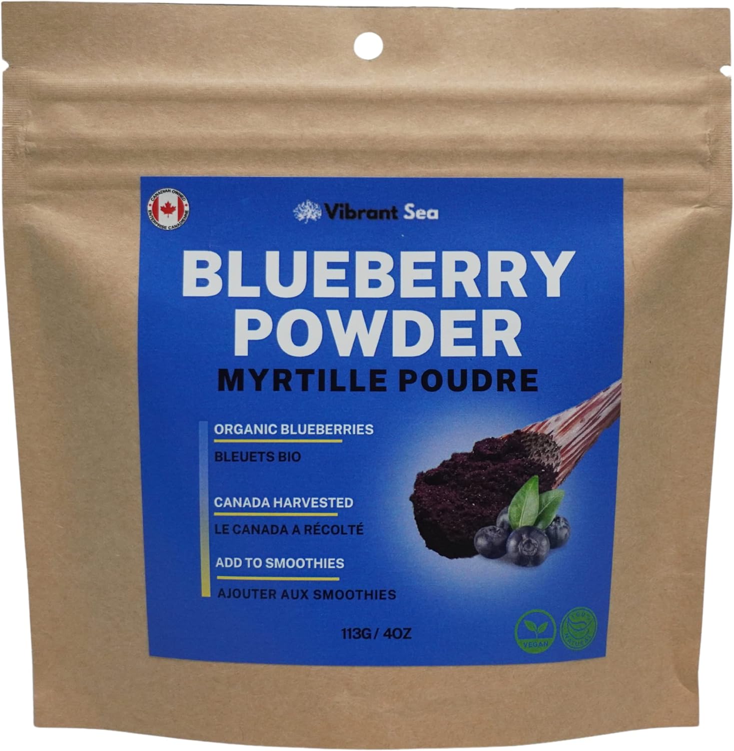 Organic Blueberry Powder - 100% Canadian Blueberries, Pure, No Sugar ...