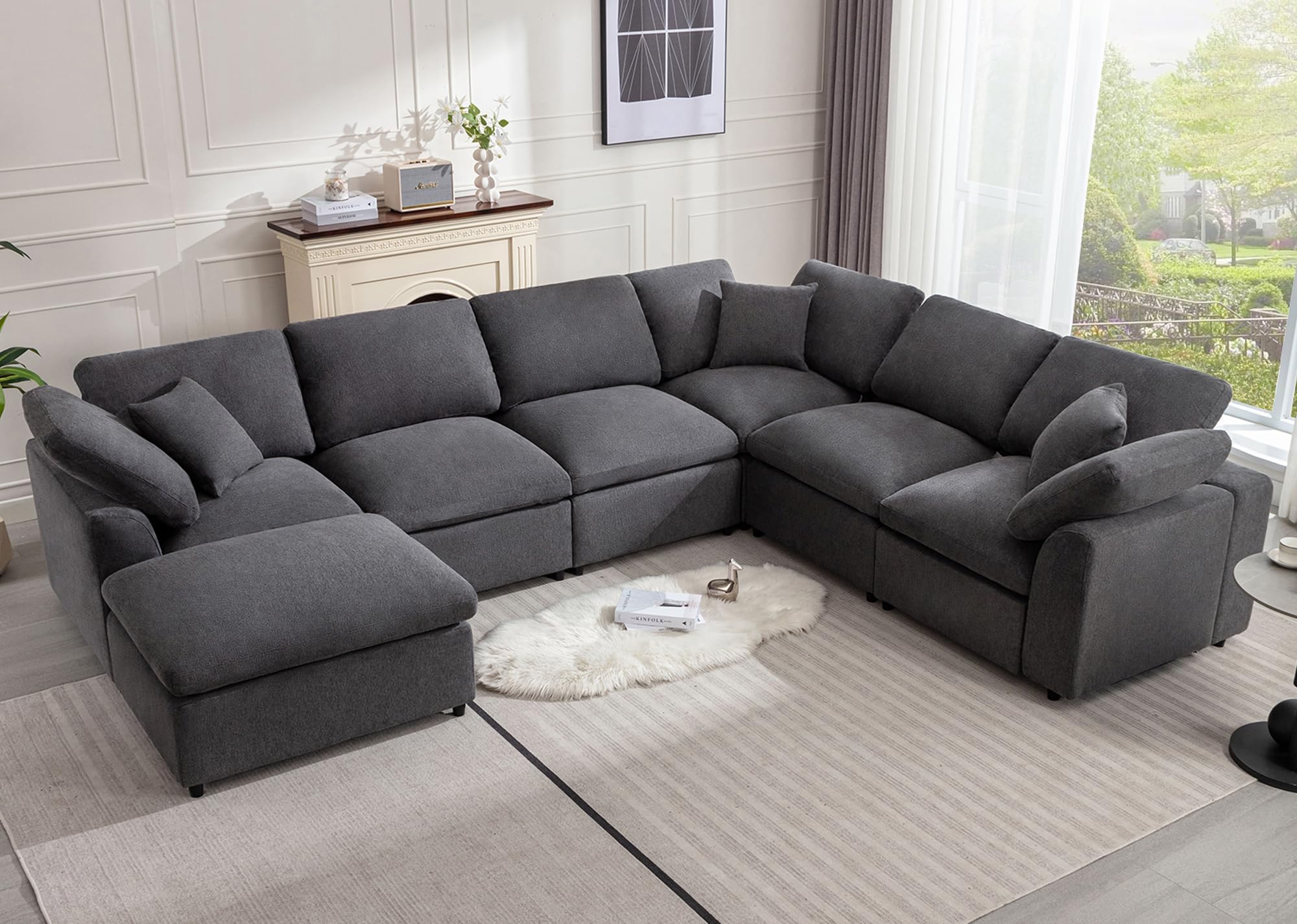 Amazon.com: Siiejia Modular Sectional Sofa Modern Oversized Cloud Couch ...