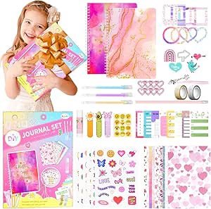 Amazon.com: 2 Pack DIY Journal Kit for Girls, 50+pcs Journal Set for ...