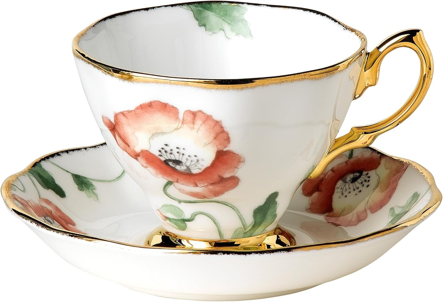 Amazon.com | Royal Albert 1970-Poppy Tea Cup & Saucer: Teacup Saucers ...