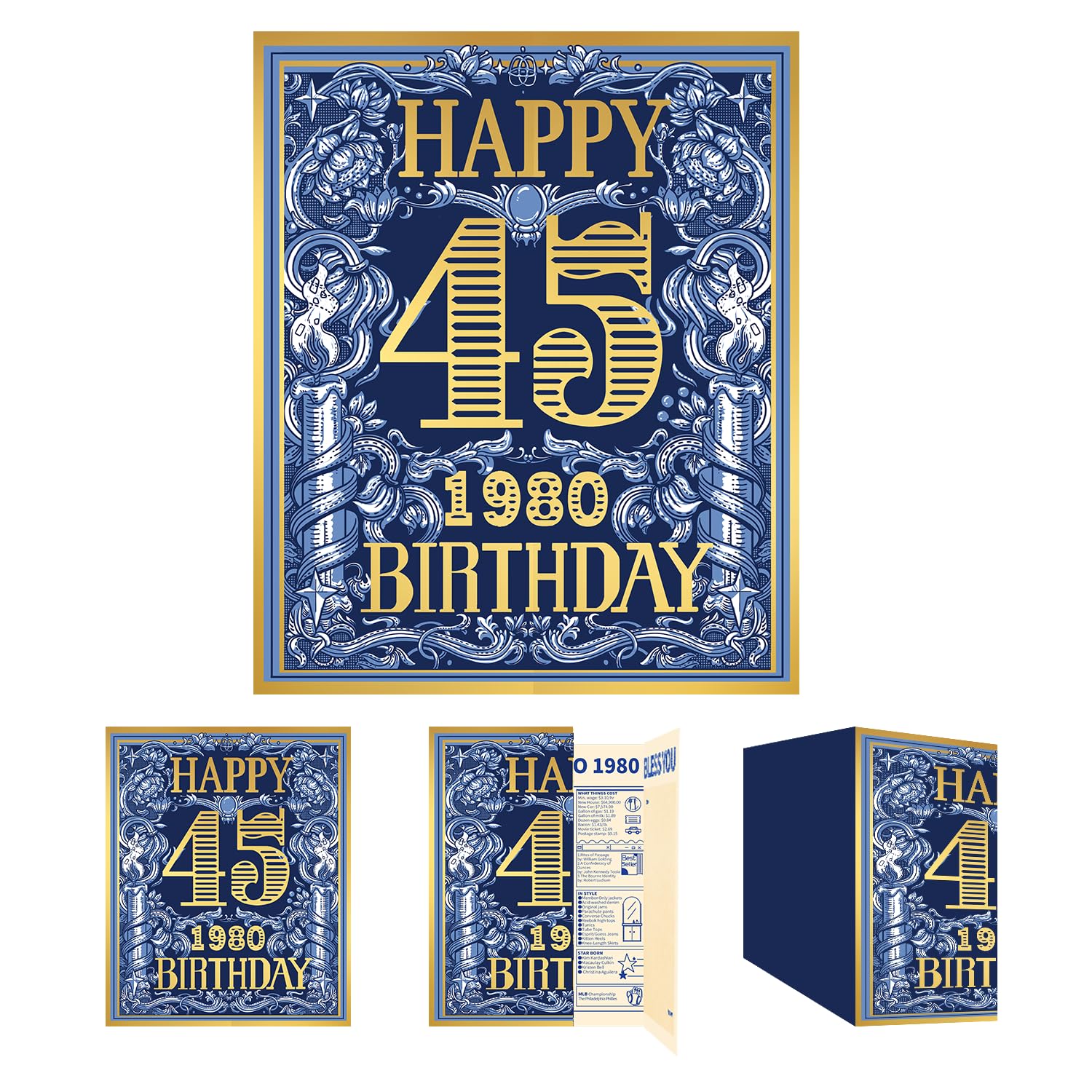 Amazon.com : Gcardist 2025 45th Birthday Greeting Card, 45 Years Old ...