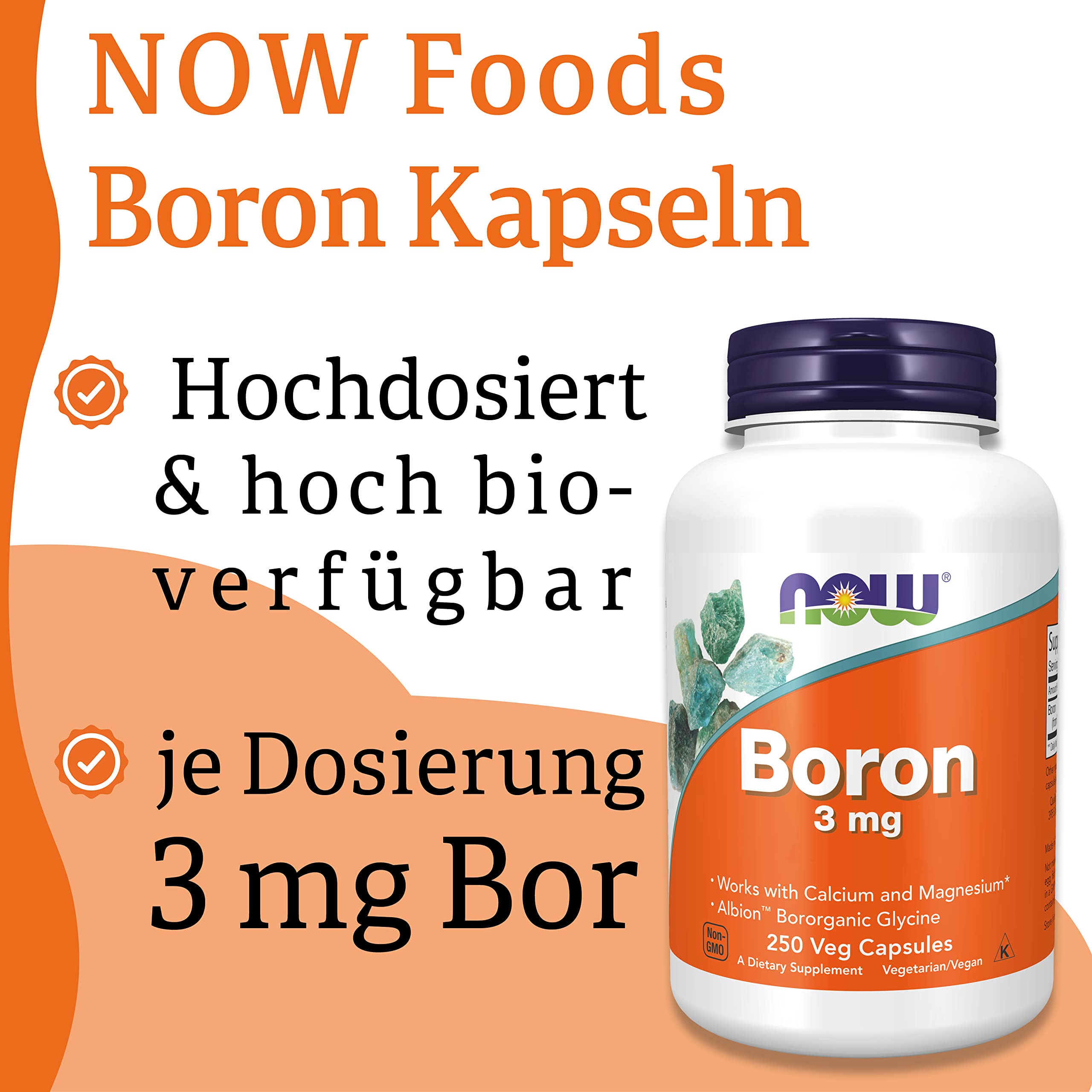 Now Foods Boron 3 Mg 250 Capsules Amazon.com: NOW Supplements, Boron 3