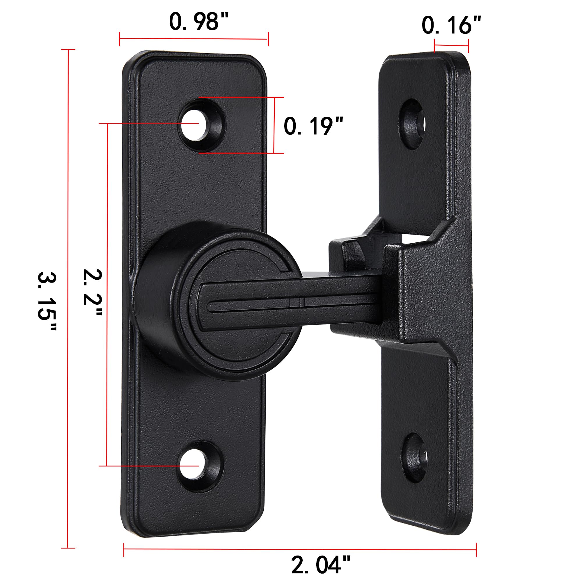 Snapklik.com : 2 Packs Black 90 Degree Barn Door Latches,Heavy Sliding ...