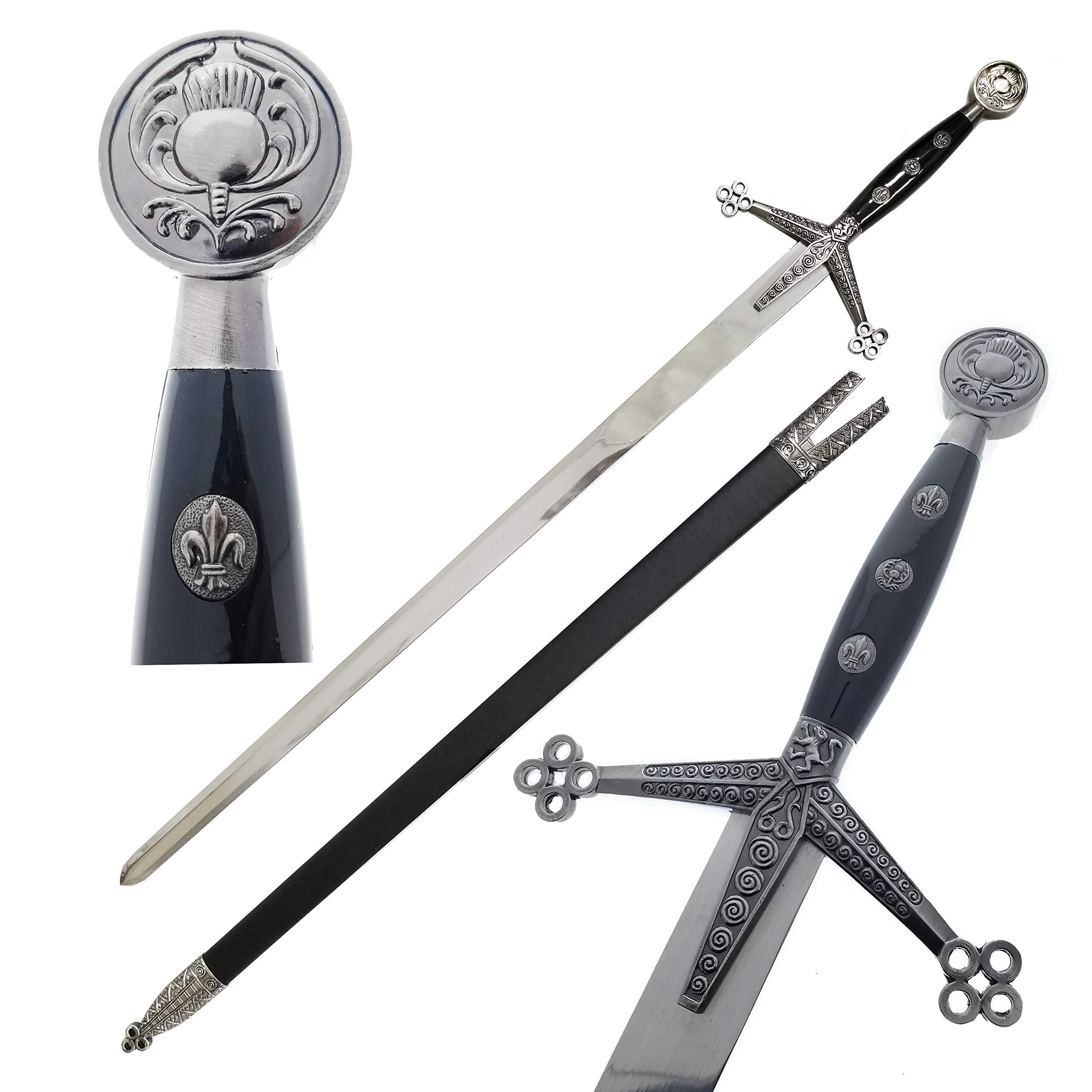 43" Royal Scottish Claymore Sword Celtic Medieval Sword with Scabbard ...