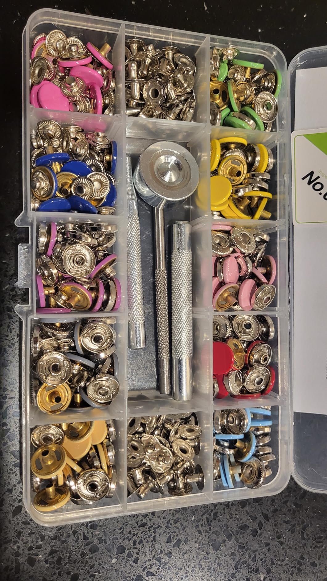 Glarks 100Sets Metal Snap Fastener Kit with 4Pcs Fixing Tools, 10 ...
