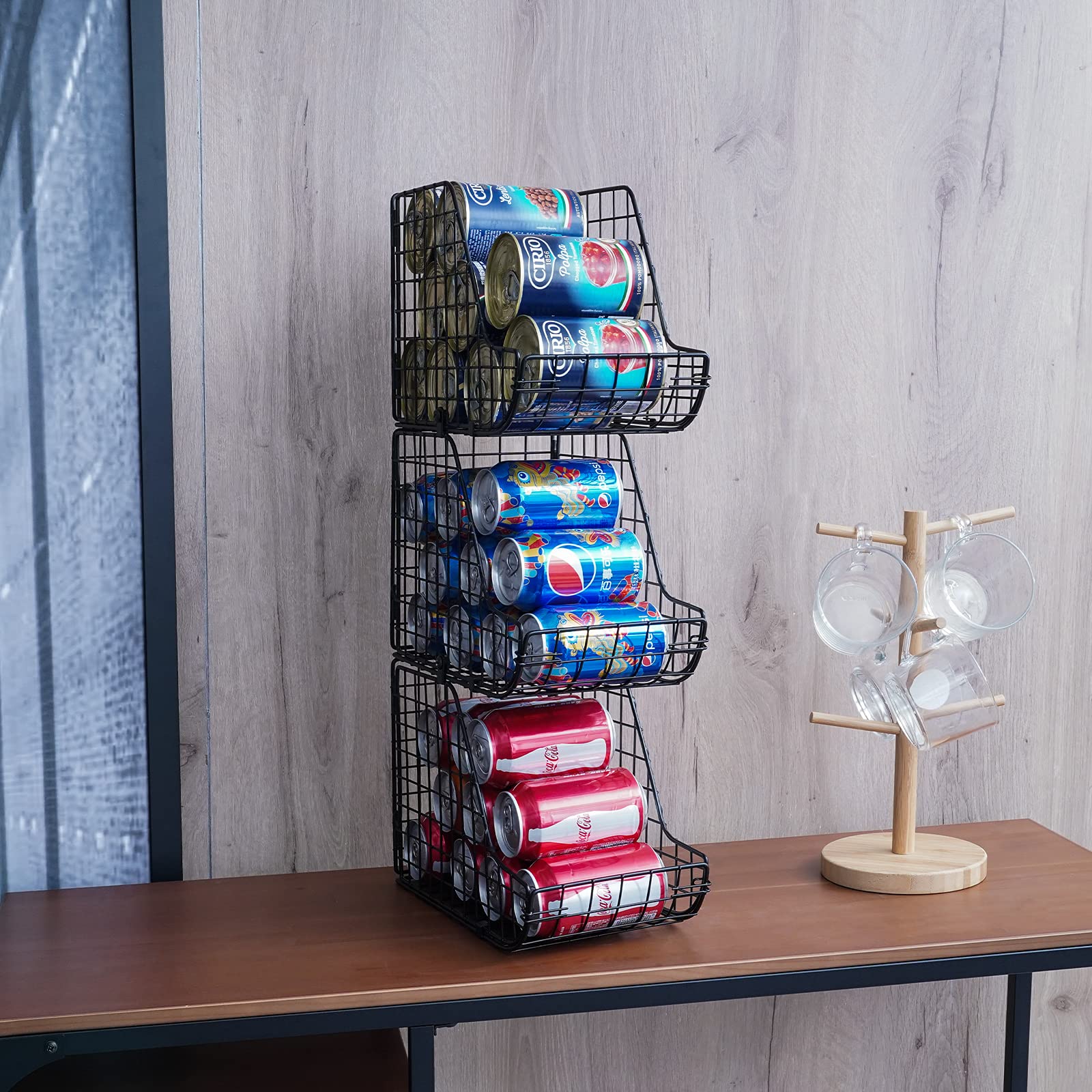 X-cosrack Standing Stackable Can Dispenser Storage Organizer Bins-3 ...