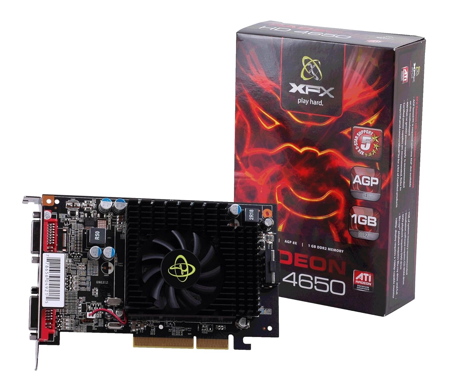 XFX ATI Radeon HD 4650 1 GB DDR2_SDRAM 2 DVI AGP Video Card : Amazon.in ...