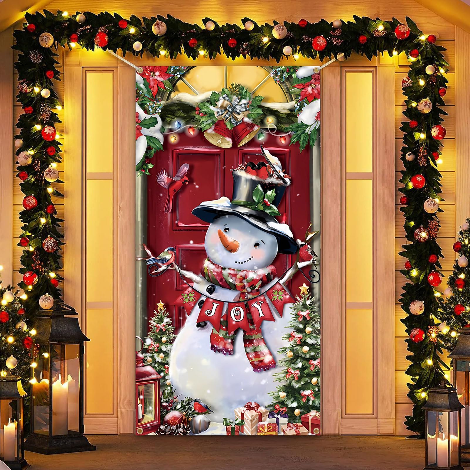 Christmas Door Cover Snowman Christmas Door Decorations Christmas Front ...