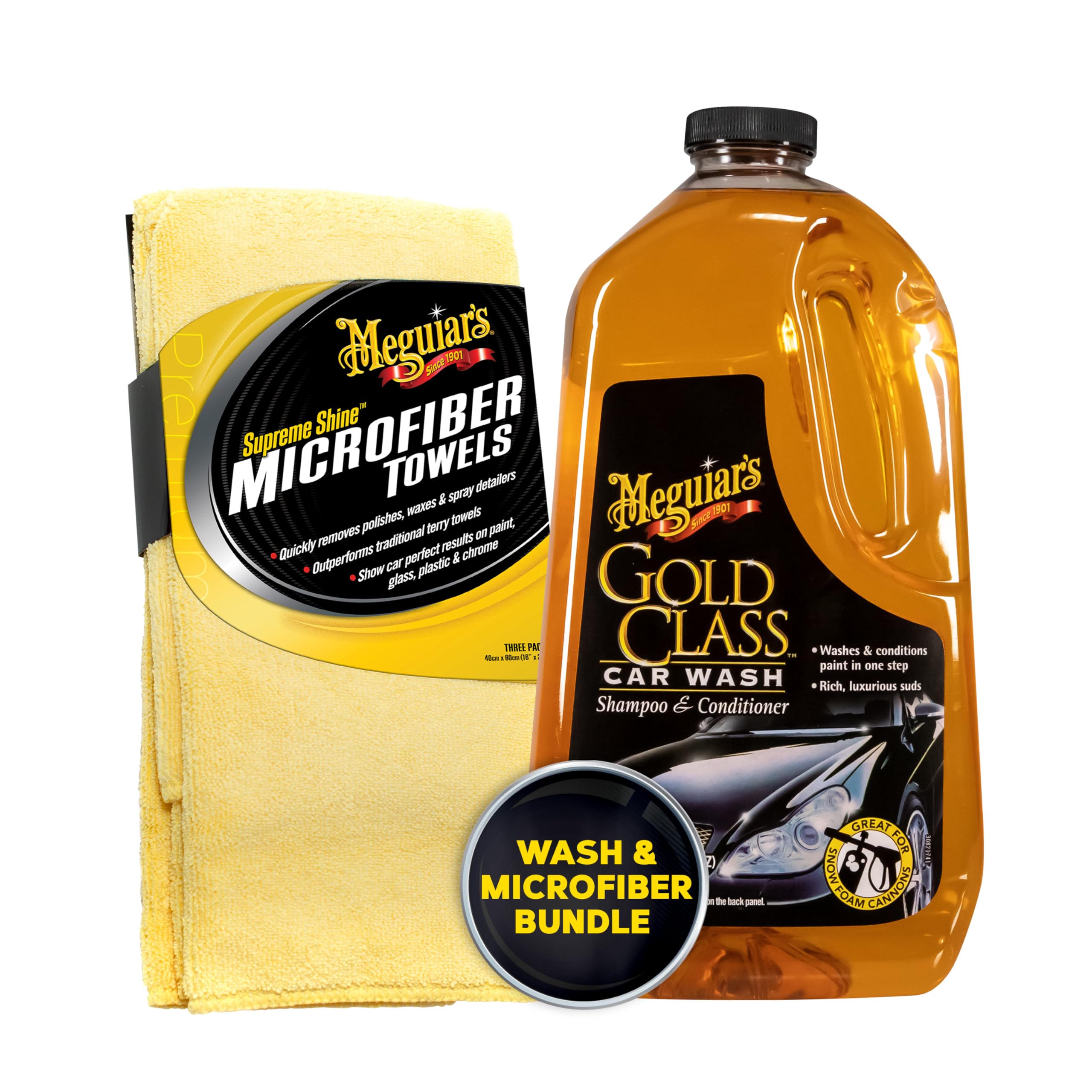 Amazon.com: Meguiar's Gold Class Car Wash, 64 Oz and X2020 Supreme ...