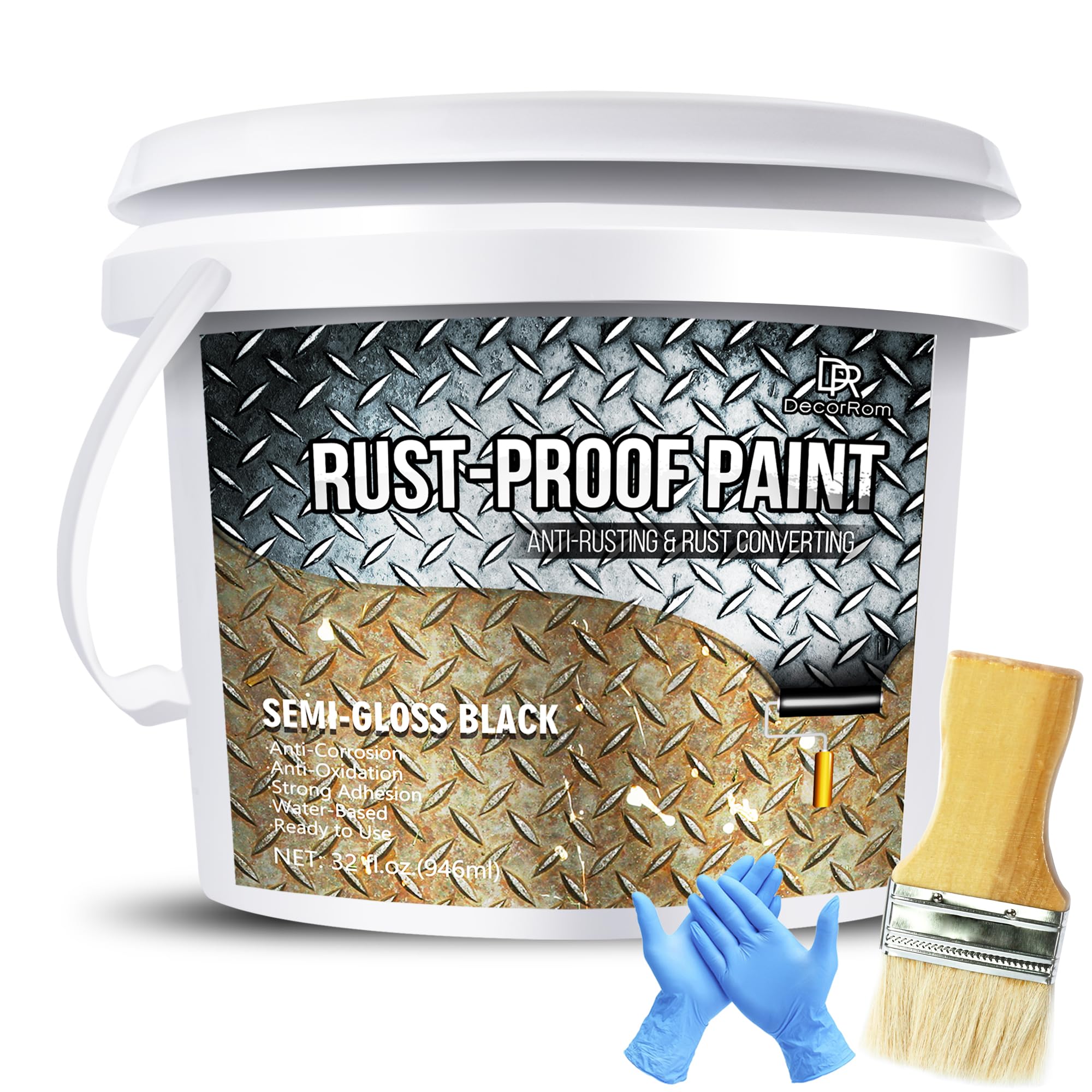 Rust Converter Paint - 946ml Water-Based Rust Reformer & Metal Primer ...