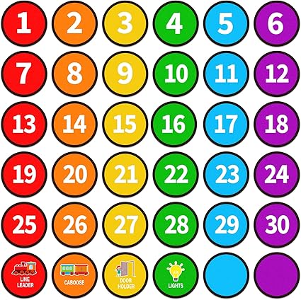 Amazon.com: 36PCS Number Spot Markers Stickers 4" Colorful Line Up ...