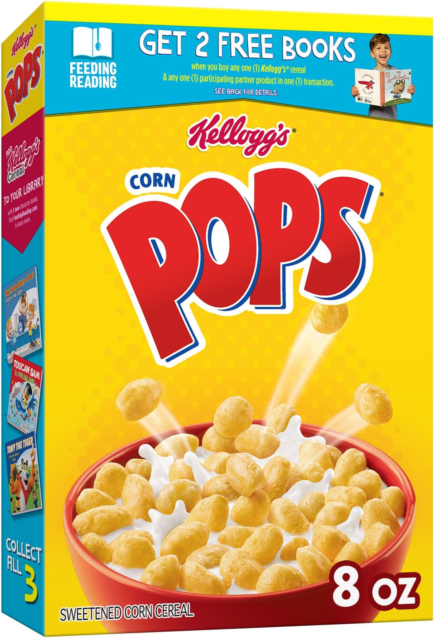 Amazon.com: Kellogg's Corn Pops Breakfast Cereal, Kids Cereal, Family ...