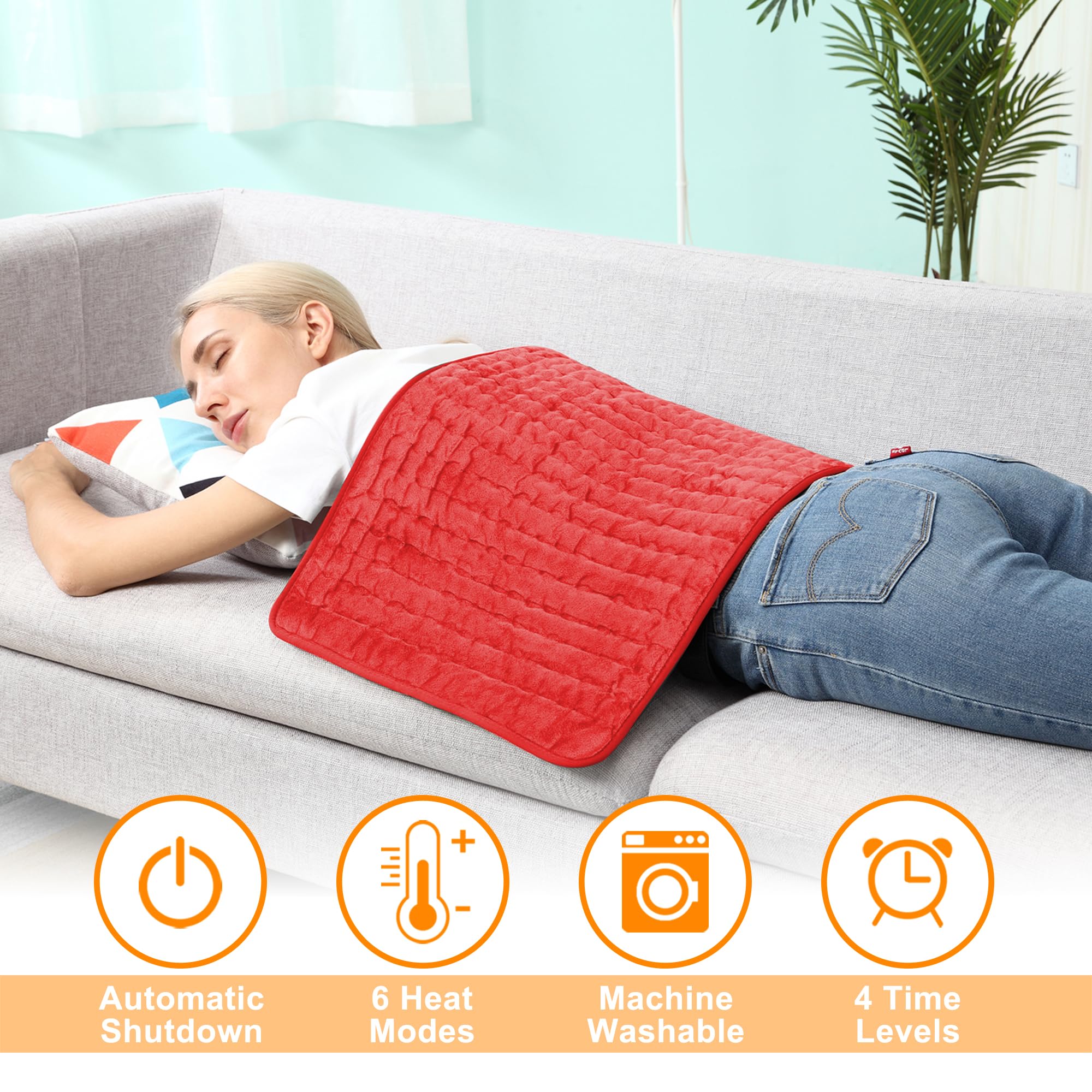 Snapklik.com : VIBOOS Heating Electric Pad For Back, Shoulders, Abdomen ...