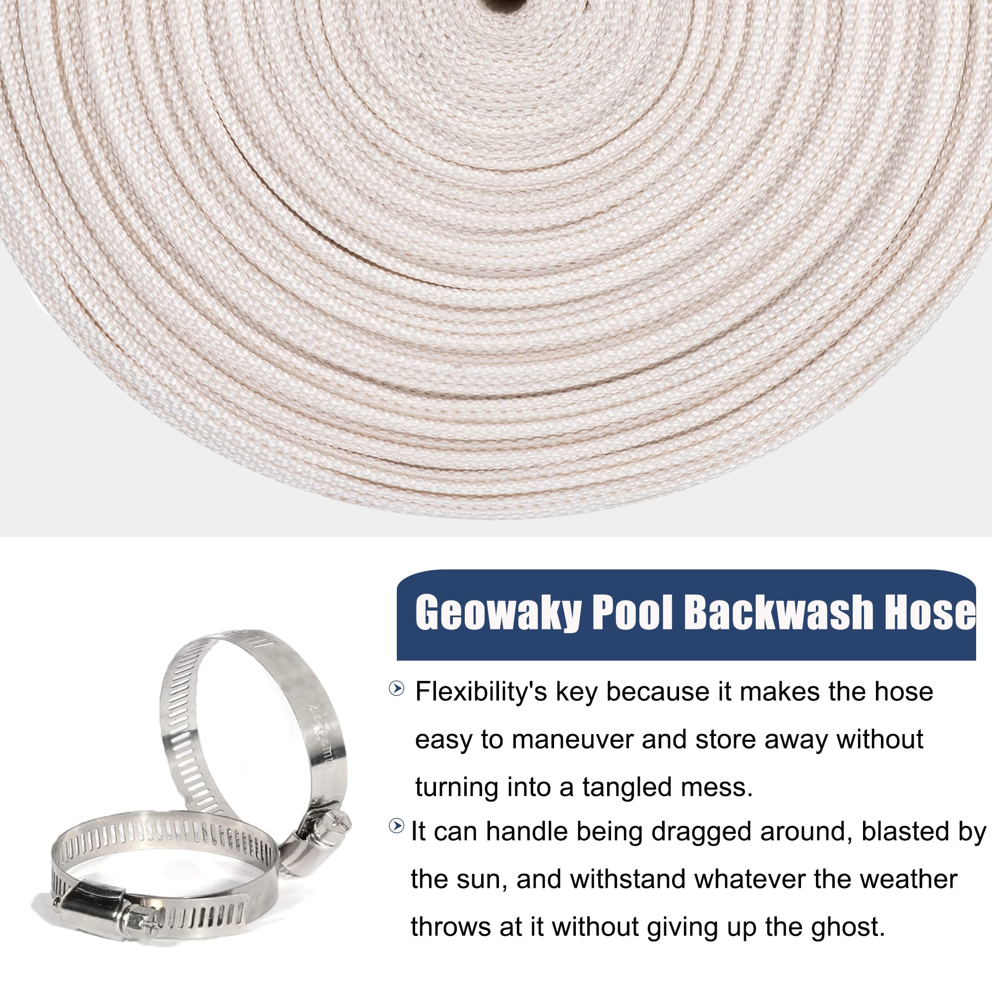 Snapklik.com : Backwash Hose 1-1/2"ID X 65.6ft Swimming Pool Discharge ...