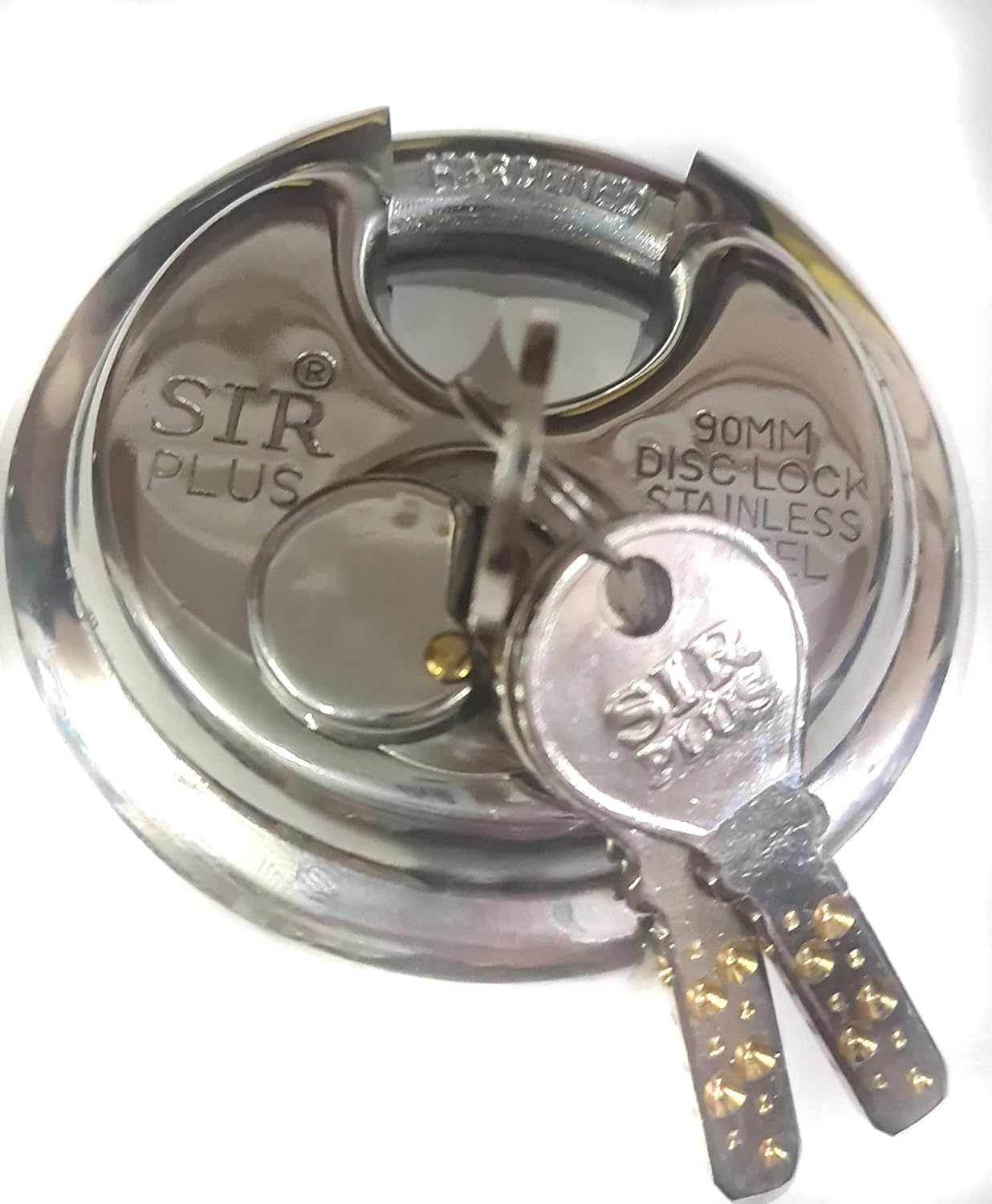 DISC Padlock 90mm with 3 DIMPLE Key(Computerized Key) : Amazon.in: Home ...