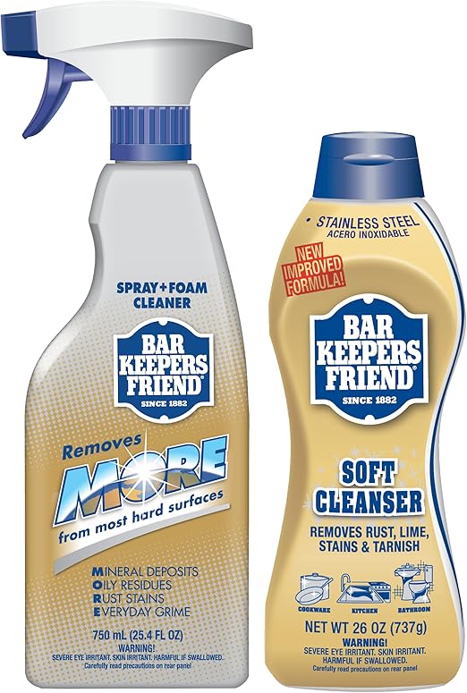 Amazon.com: Bar Keepers Friend Soft Cleanser (26 oz) MORE Spray + Foam ...