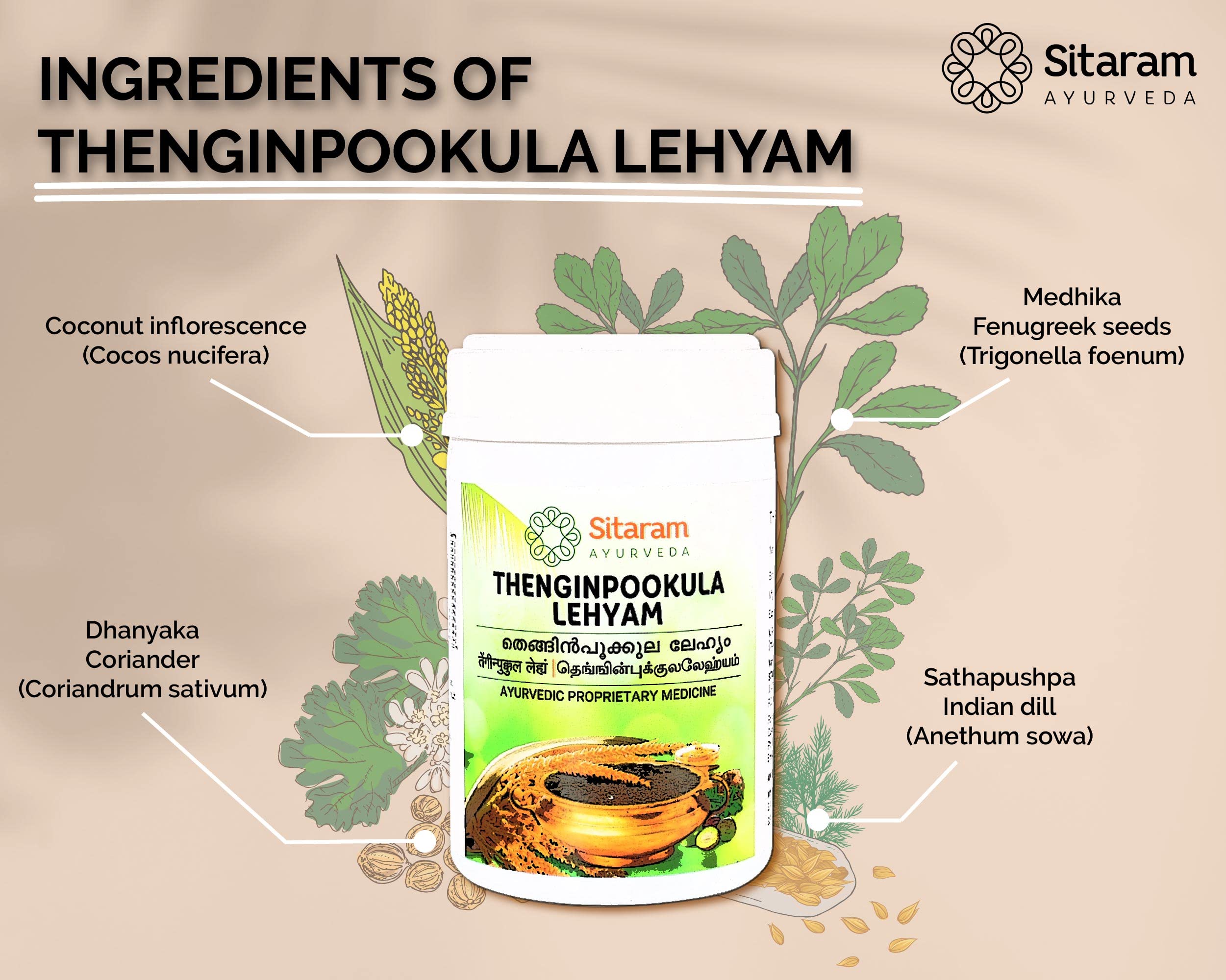 Sitaram Ayurveda Thengin Pookula Lehyam (400g) | Helps in restoring ...