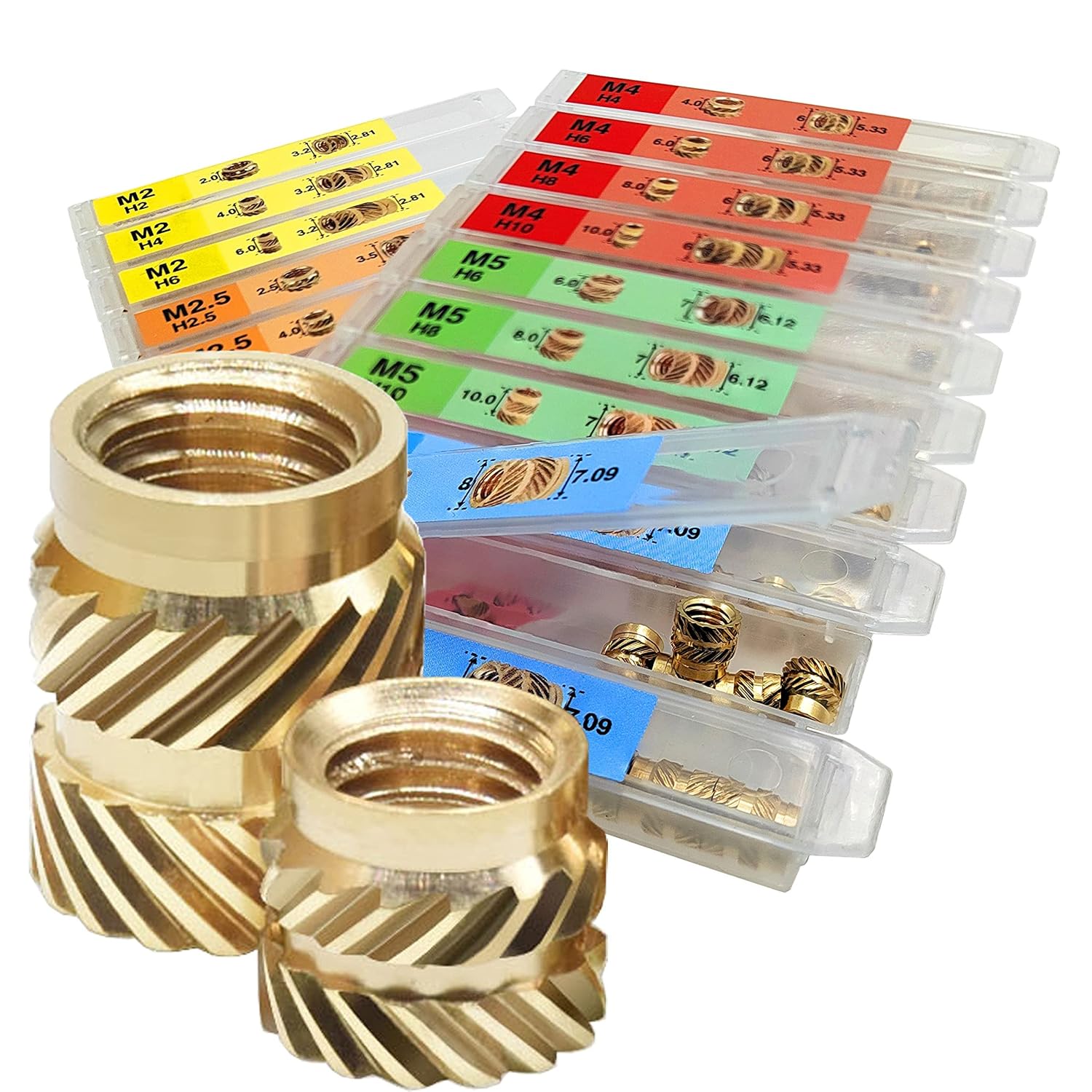 EEEEE M2 M2.5 M3 M4 M5 M6 (314pcs) Metric Threaded Inserts for Plastic ...