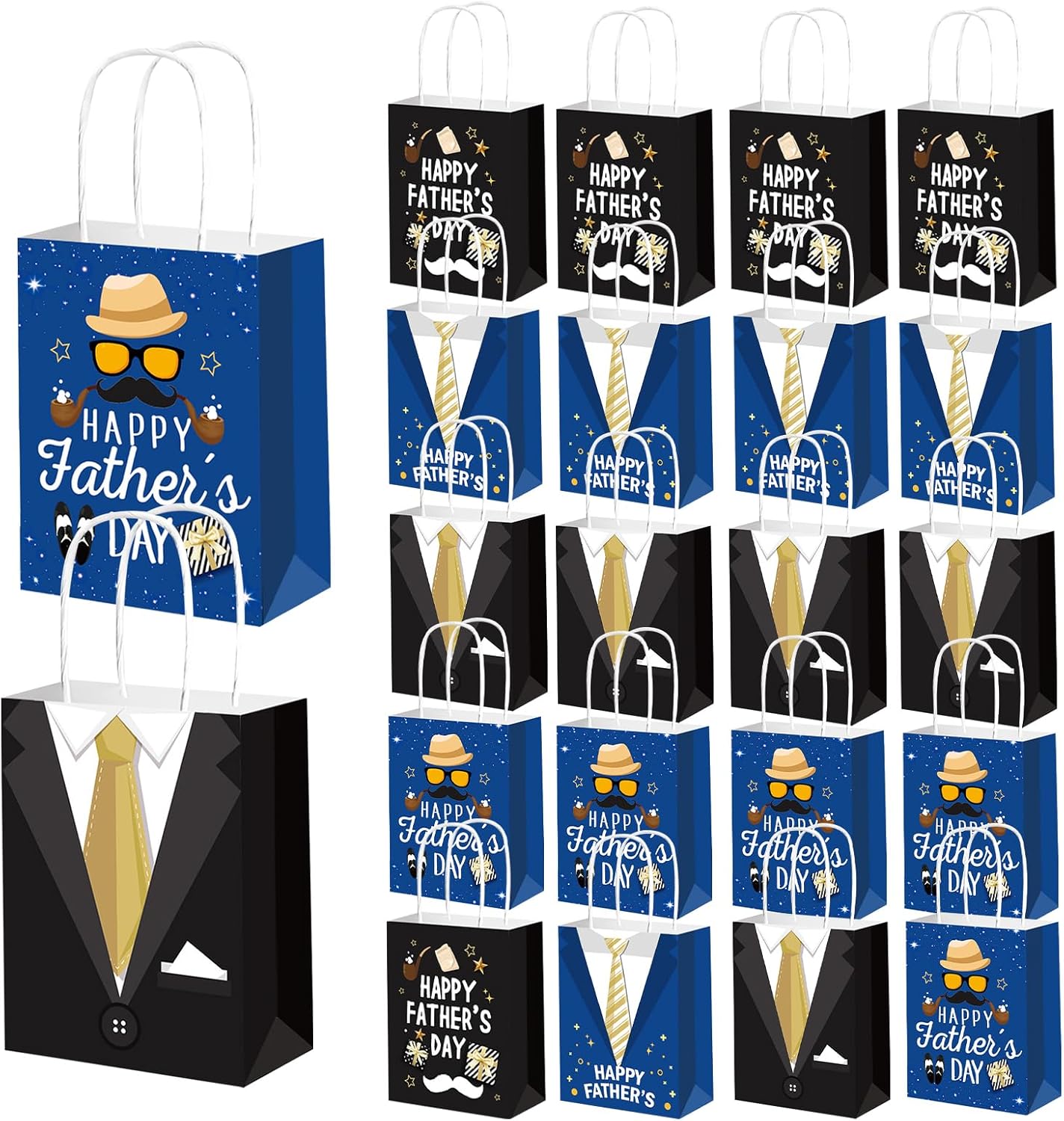 Amazon.com: CIEOVO 24Pcs Father's Day Party Bags, Happy Father's Day ...