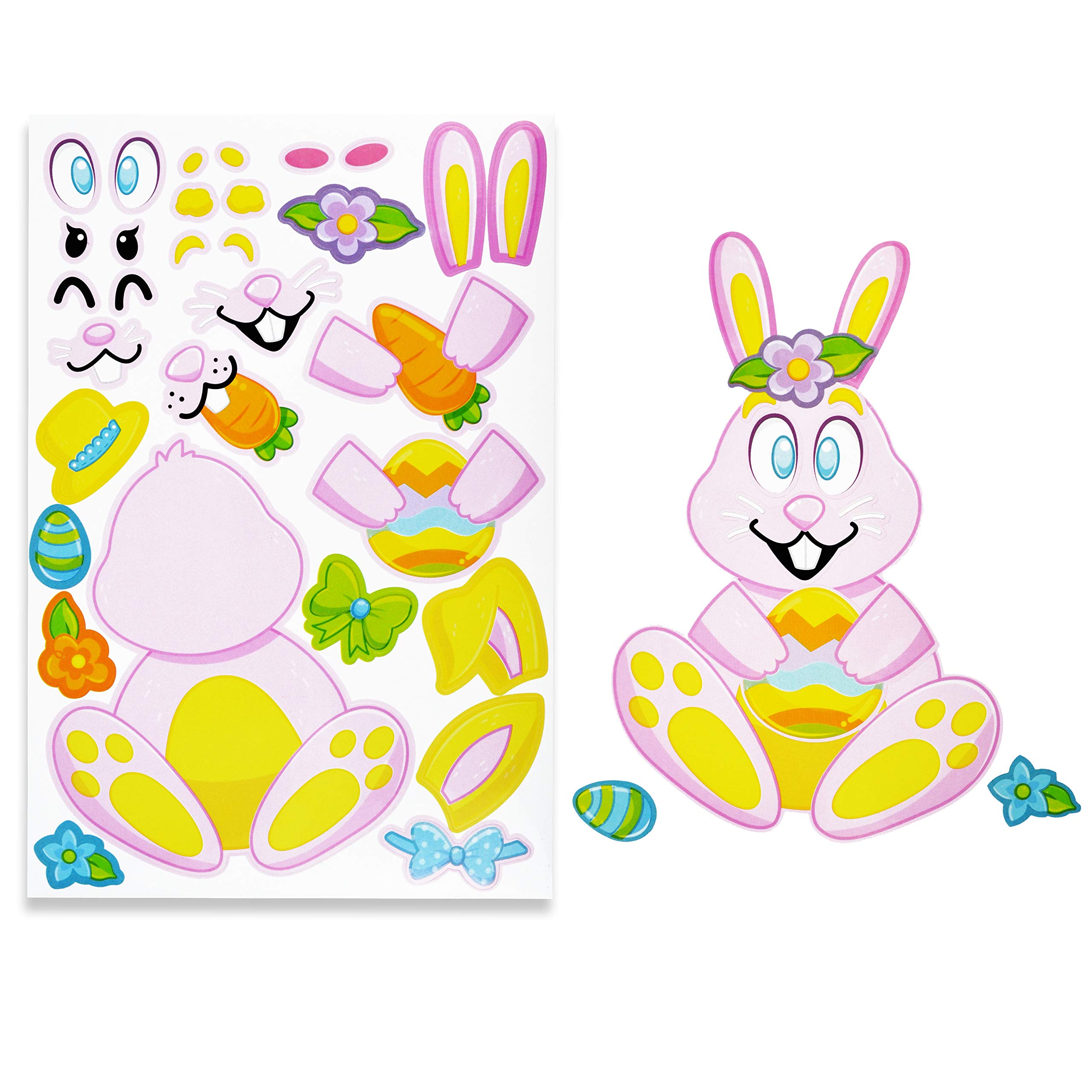 Snapklik.com : JOYIN 36 Pieces Easter Make A Face Animal Stickers