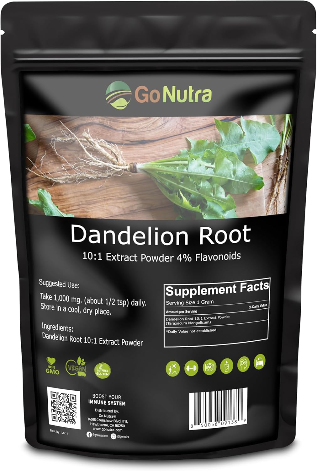 Amazon.com: Go Nutra Dandelion Root Powder for Tea, Coffee & Beverages ...