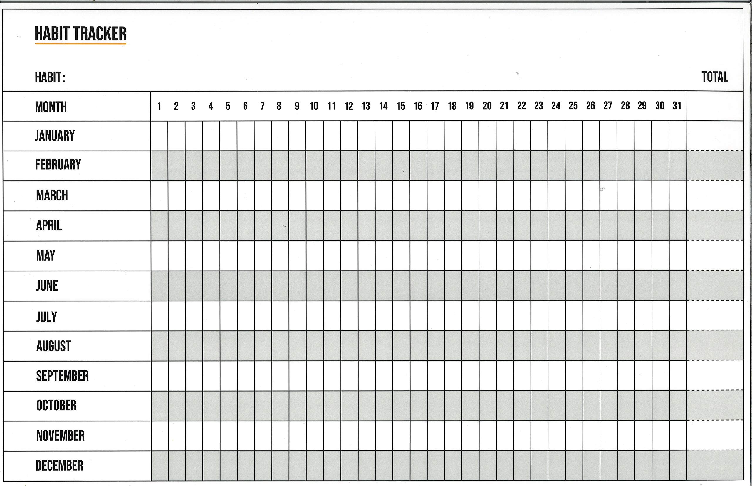 Dry Erase Laminated Habit Tracker: Double Sided Monthly/Yearly Calendar ...