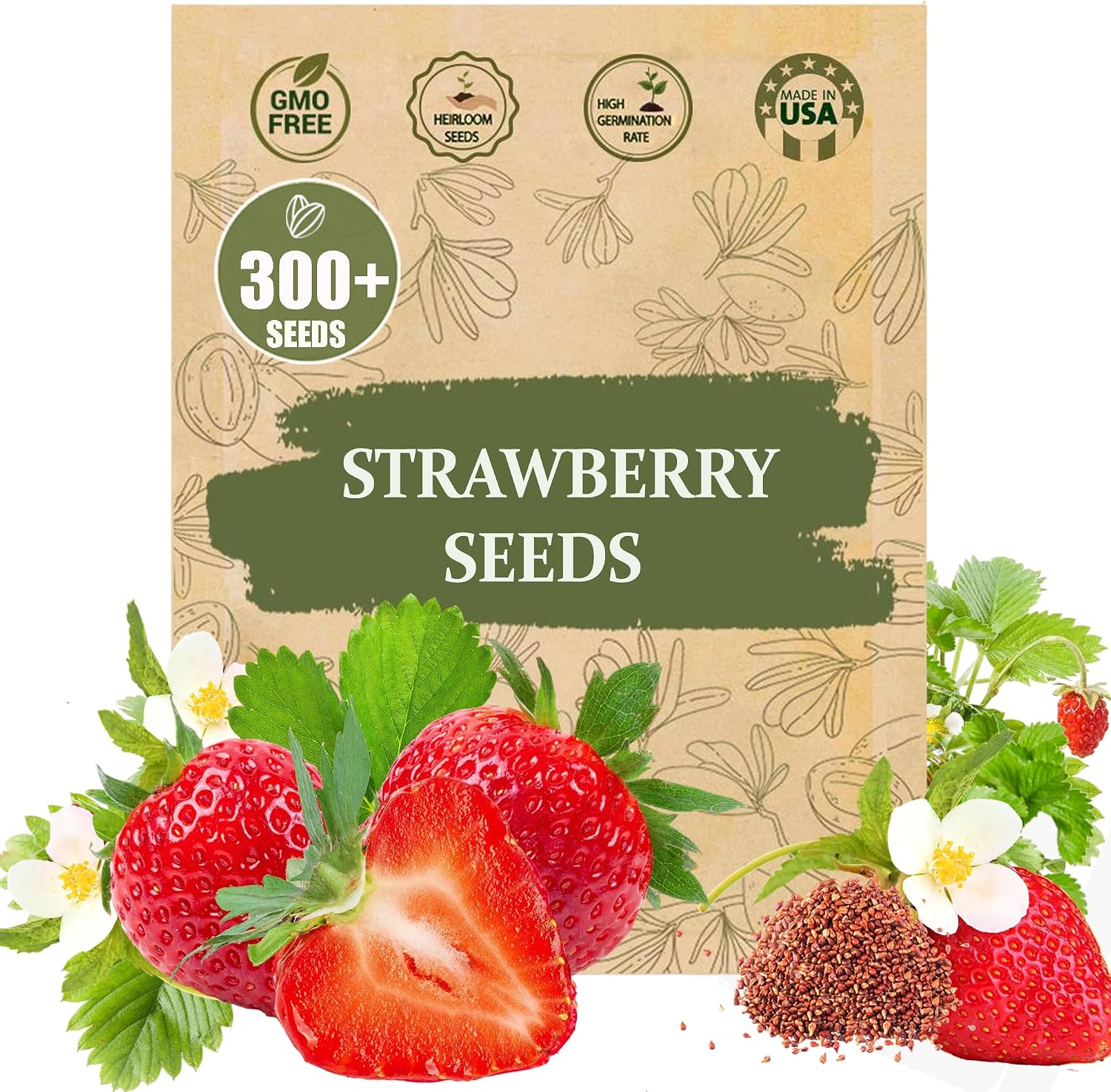 Amazon.com : Rare Strawberry Seeds for Planting – 300 Non-GMO Heirloom ...