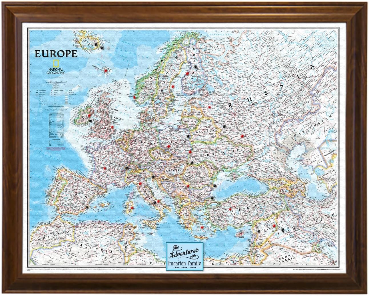 Amazon.com: Canvas Classic Europe Map Push Pin Board – Framed Travel ...