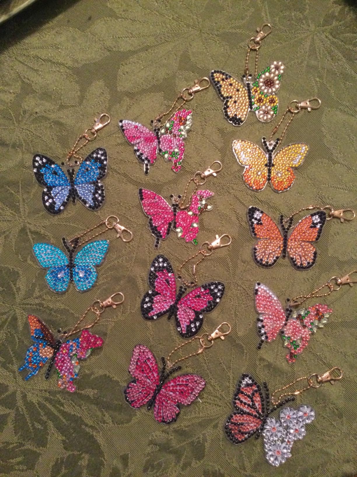 Amazon.com: BBTO 12 Pcs Butterfly Diamond Painting Keychains DIY Summer ...