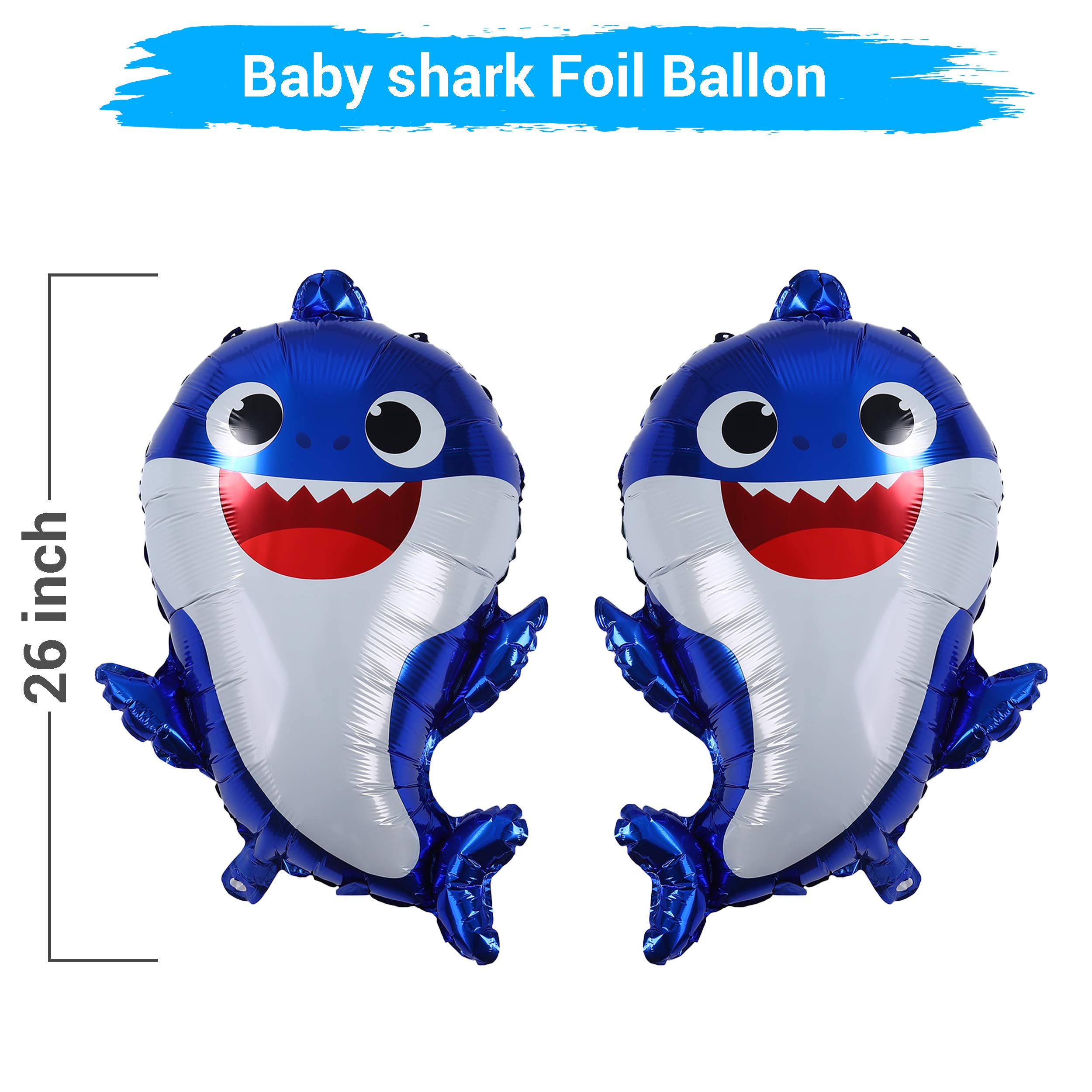 Baby Shark 2nd Birthday Decorations Boy - Blue Baby Shark TWO TWO TWO ...