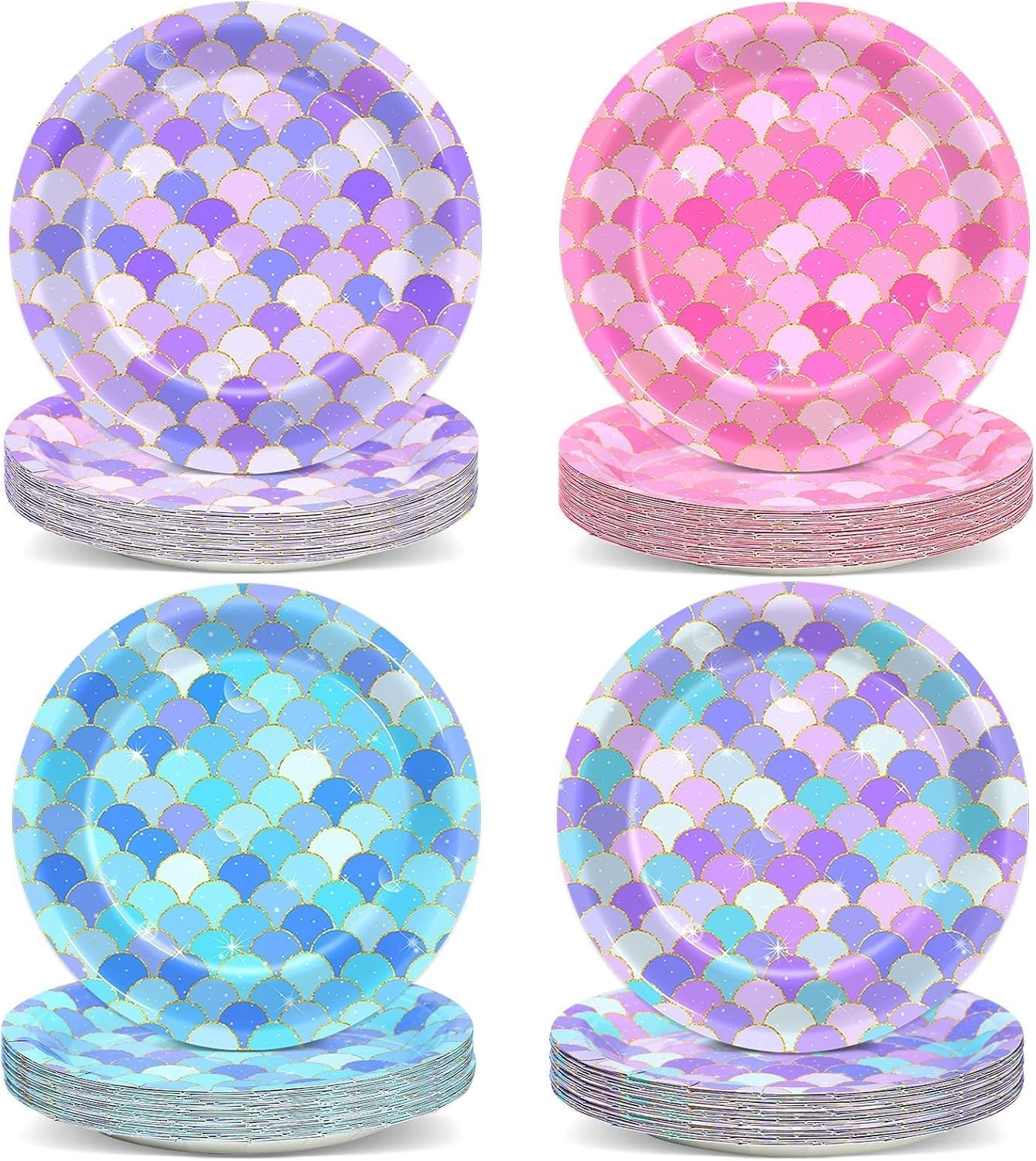 Amazon.com: 48PCS Mermaid Birthday Party Supplies Mermaids Princess ...