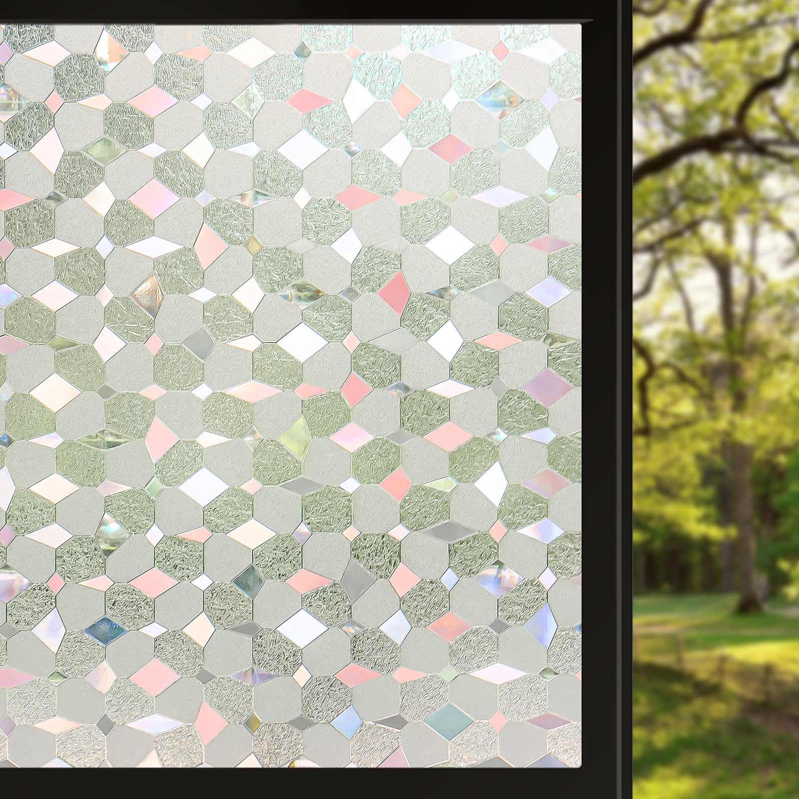 Amazon.com: Waovacy Window Privacy Film Stained Glass Door Window ...