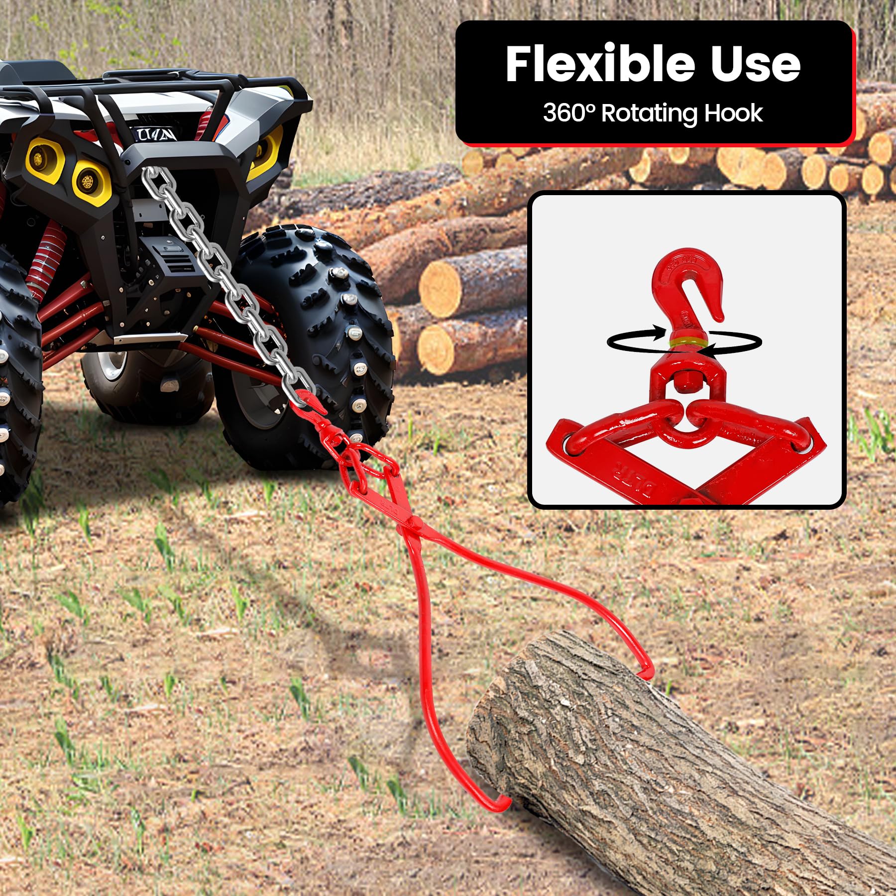 Snapklik.com : Logging Tongs 25 Inch 2 Claw, Swivel Steel Log Tongs ...