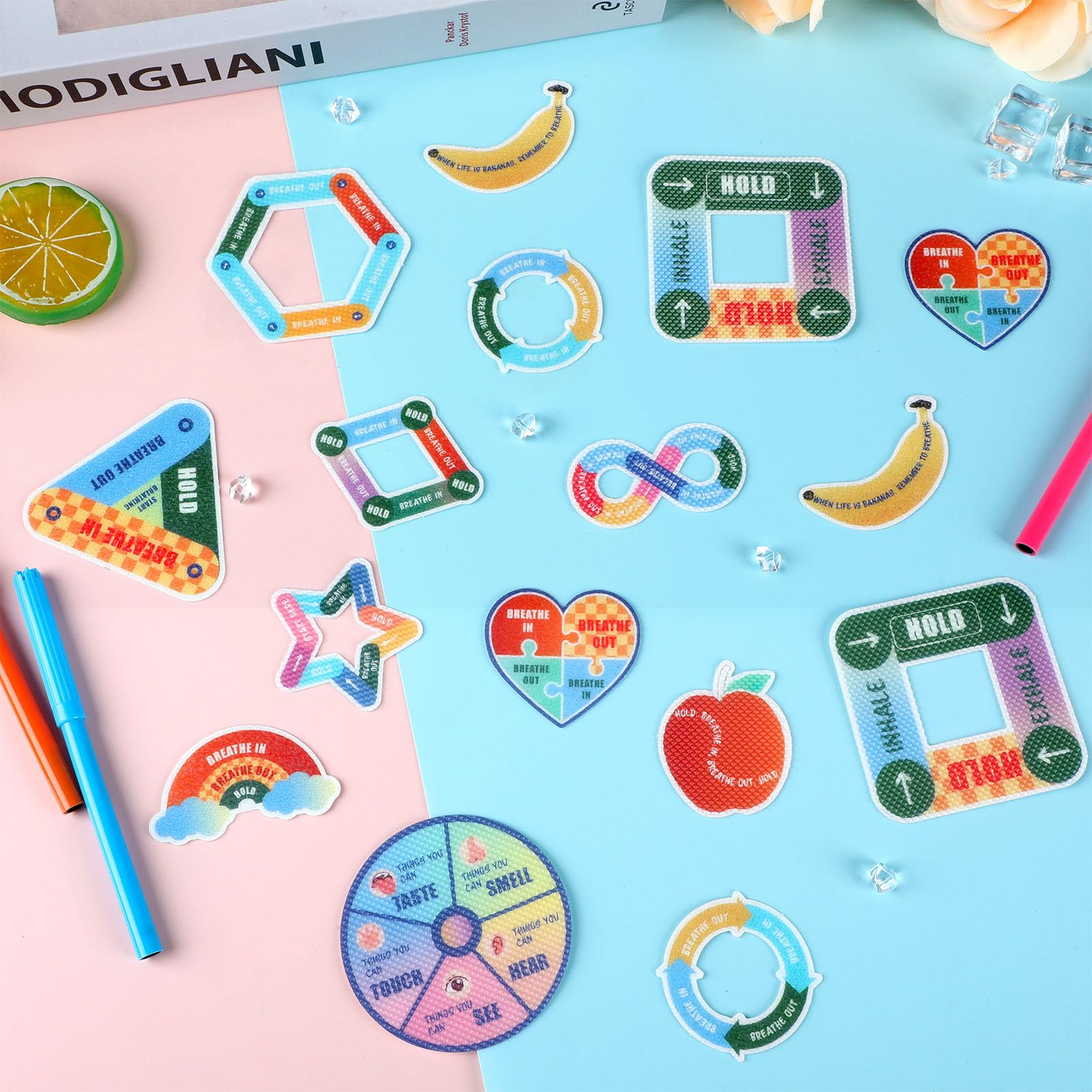 Snapklik.com : ZOiiWA 96 Pcs Breath Calm Anxiety Sensory Stickers ...