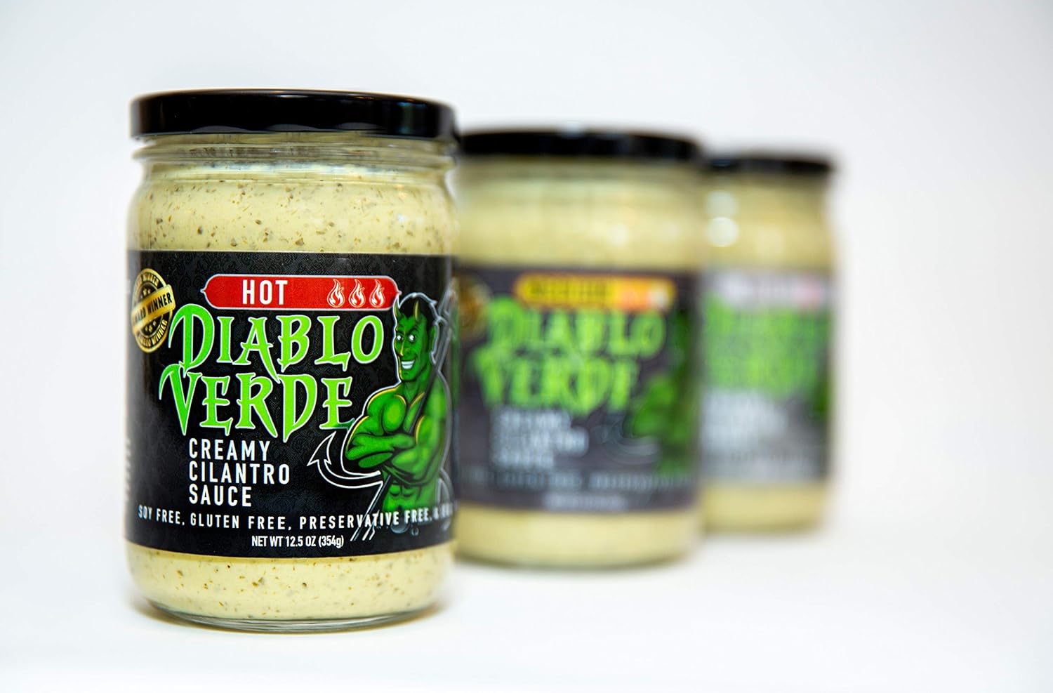 Diablo Verde Salsa, galardonada, salsa cremosa de cilantro, nivel de ...