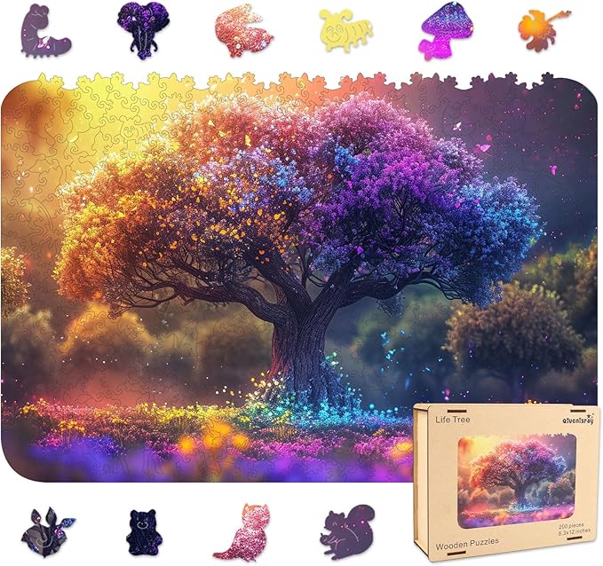 Amazon.com: Wooden Puzzles for Adults,Tree of Life Wooden Jigsaw ...