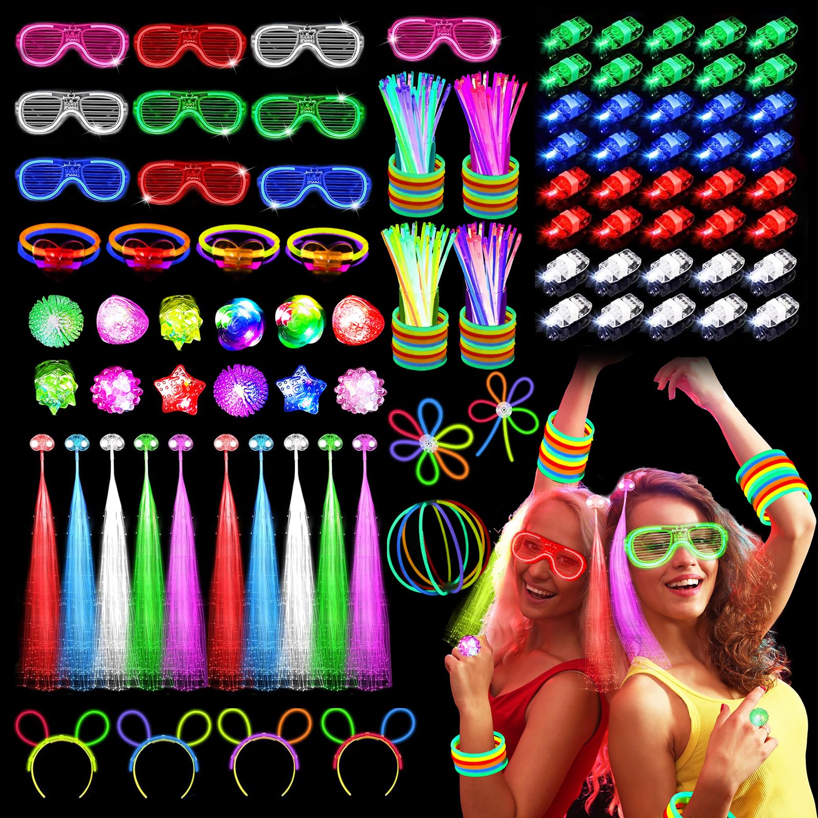 Amazon.com: MSVDT Glow in the Dark Party Supplies for Kids, Light Up ...