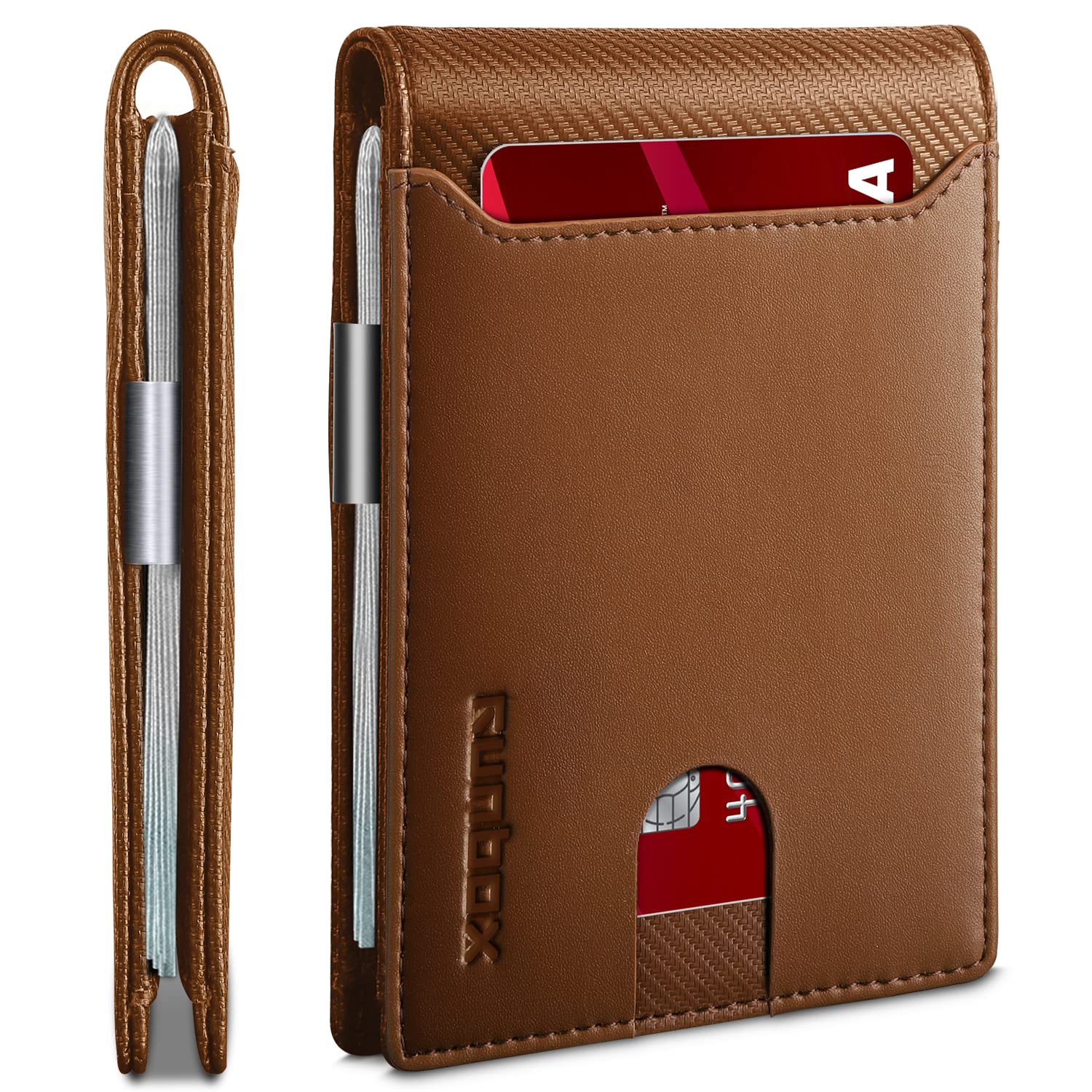 Snapklik.com : RUNBOX Slim Wallets For Men - Leather Money Clip Mens ...