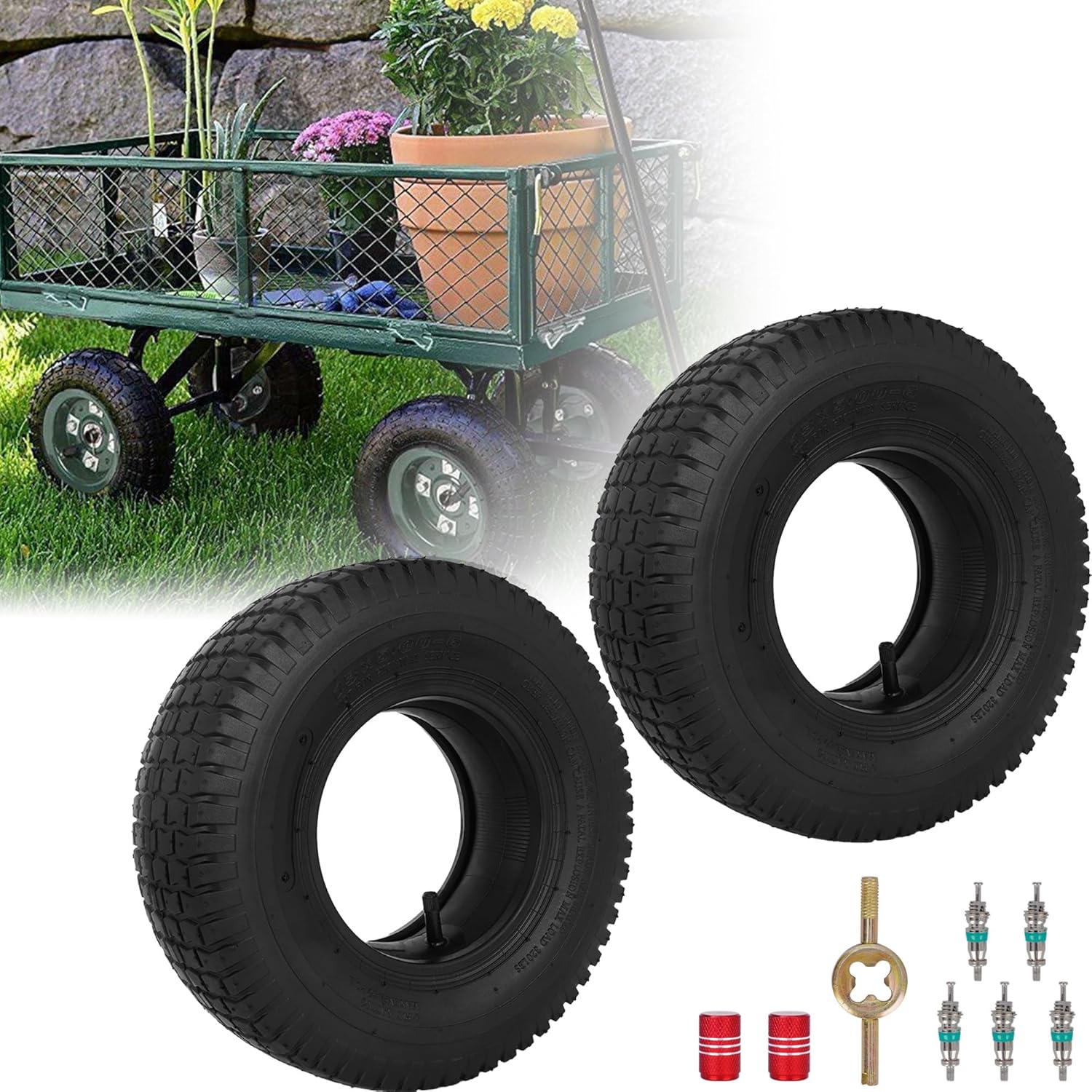 Amazon.com: WEIYINGSI 13x5.00-6 Lawn Mower Tire and Inner Tube Sets ...