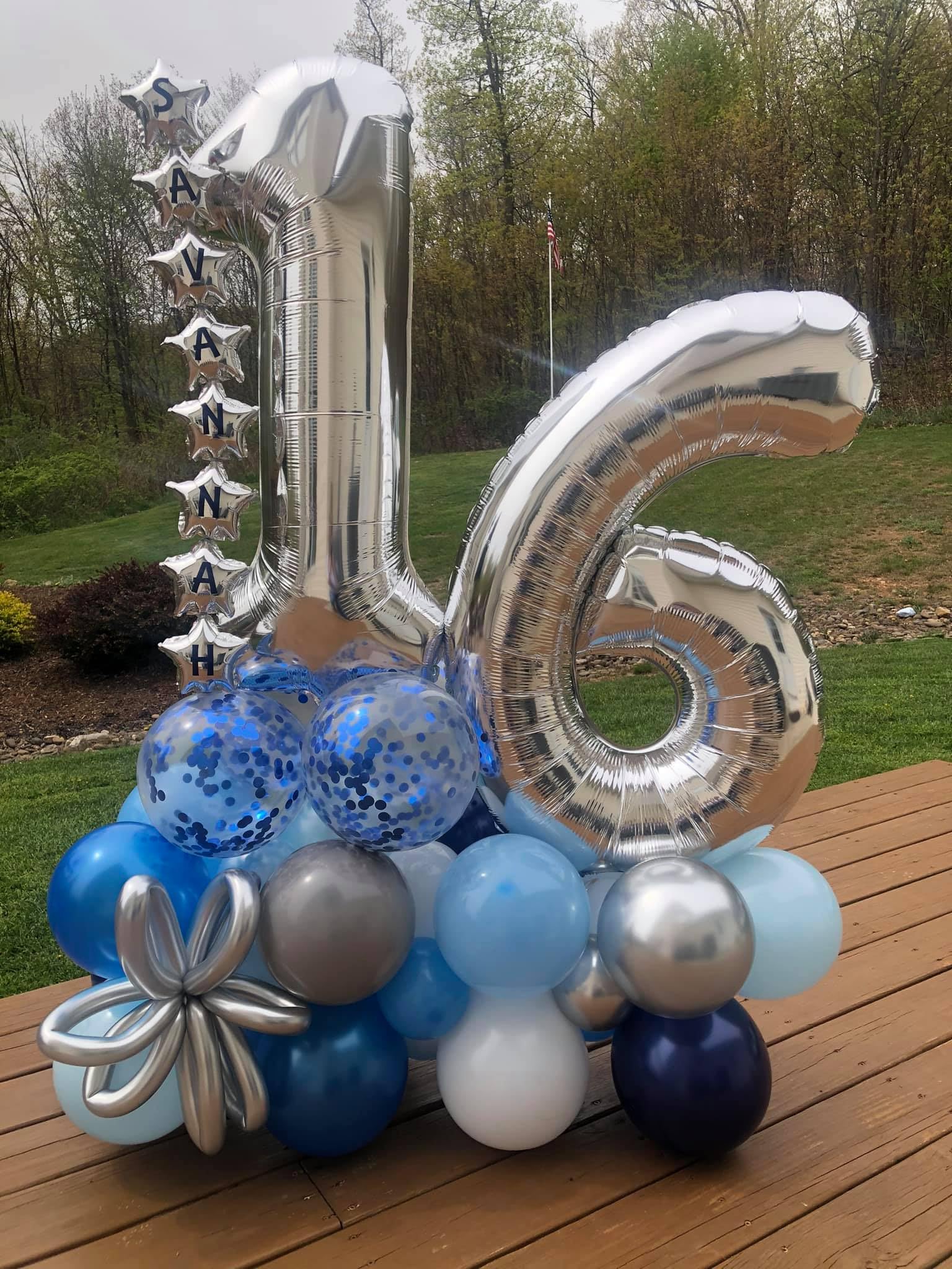 Snapklik.com : Silver Number 60 Balloon 40 Inch, 60 Number Balloons ...