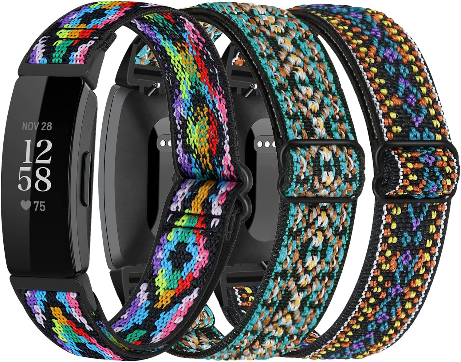 Amazon.com: PACK 3 Silicone Bands for Fitbit Inspire HR & Fitbit ...