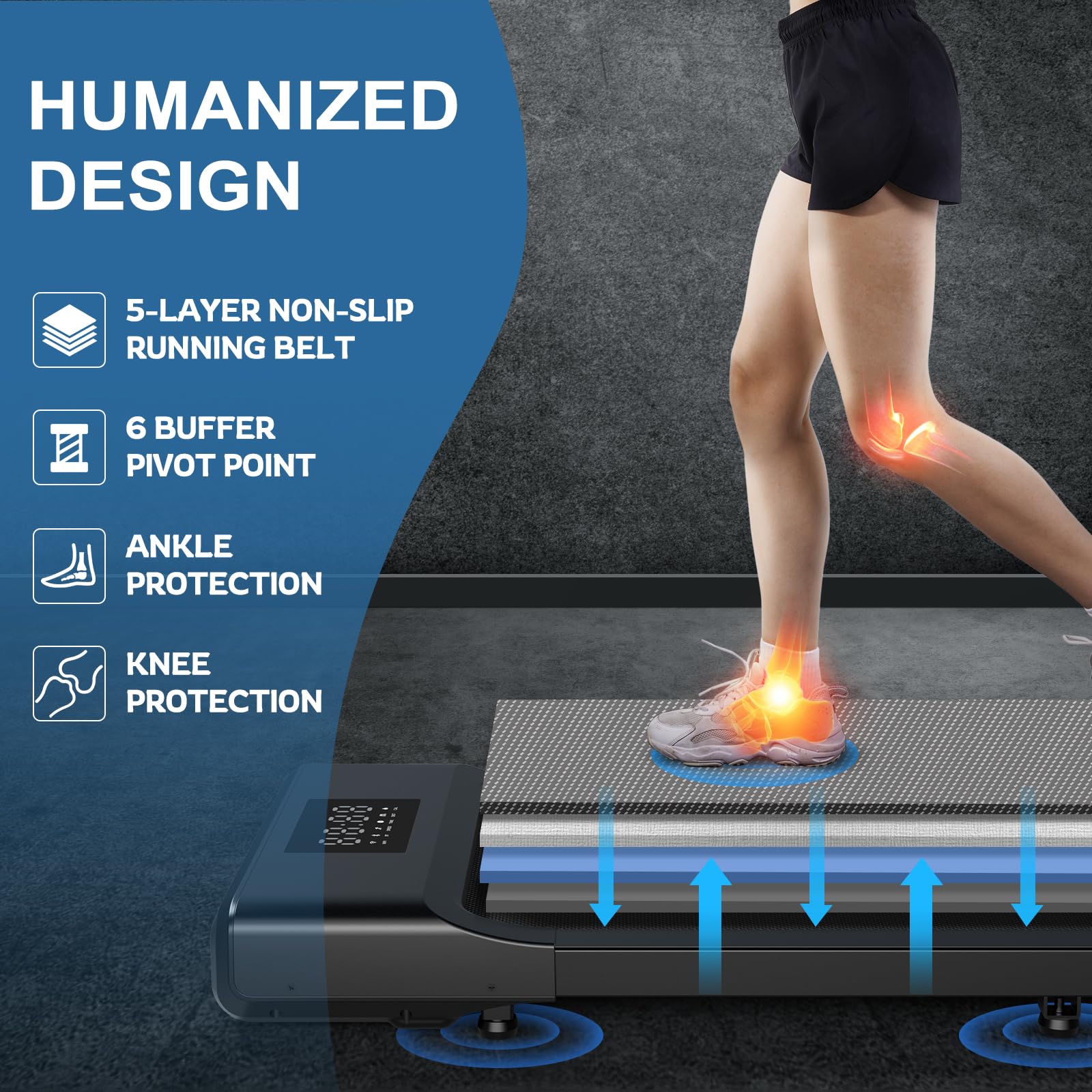 Running Pad Walking Pad, Raceable 2.5HP Under Desk Treadmill, Smart App ...