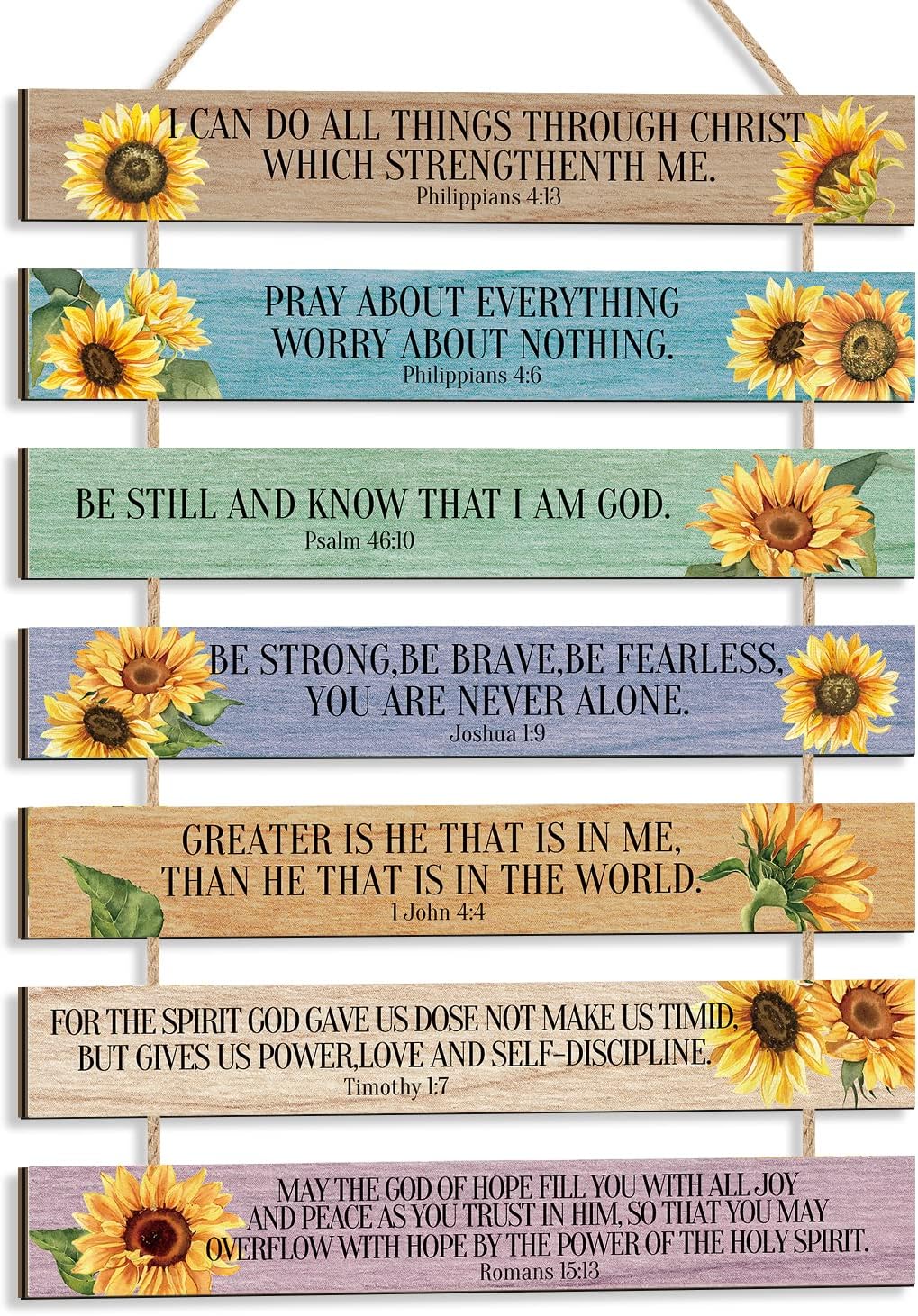 Amazon.com: Bible Verse Wood Sign,Sunflower Christian Wall Art,Bible ...