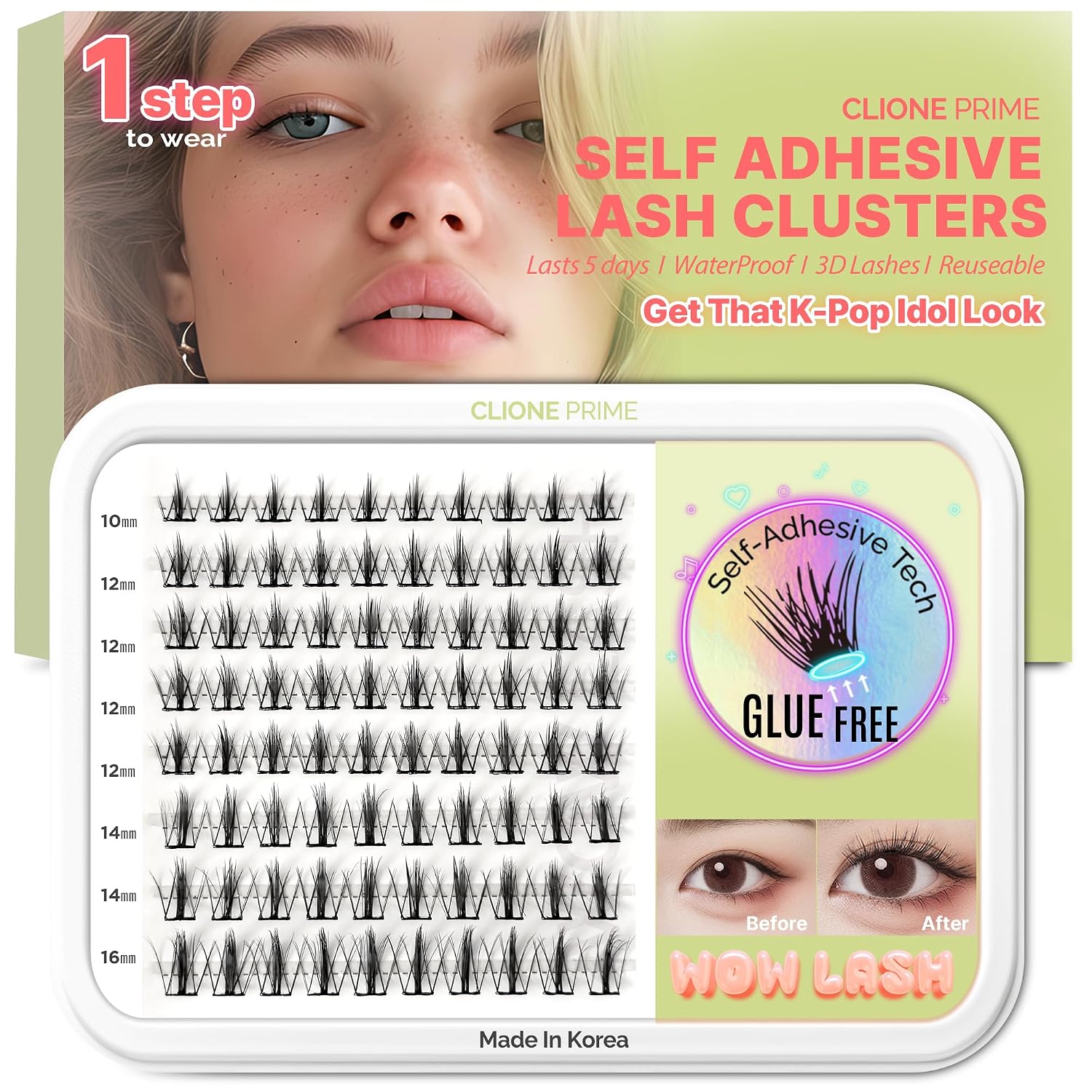 Amazon.com: CLIONE PRIME Korean Self Adhesive Lash Clusters Manga Look ...