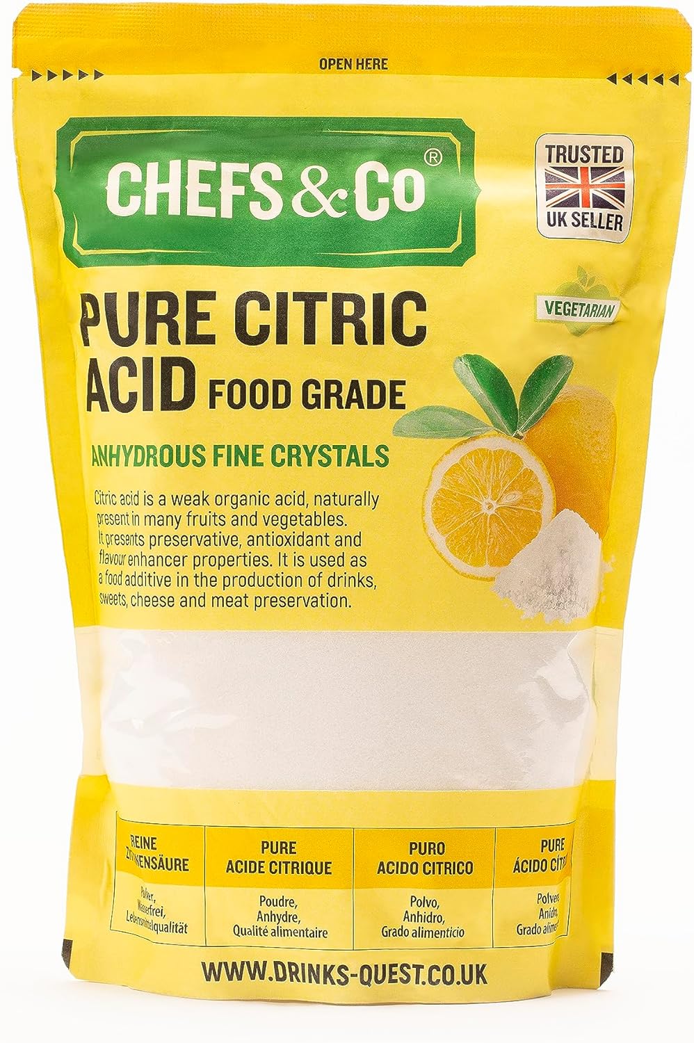 CHEFS & CO Pure Citric Acid Food Grade 1 Kg | Citric Acid Powder | Meat ...