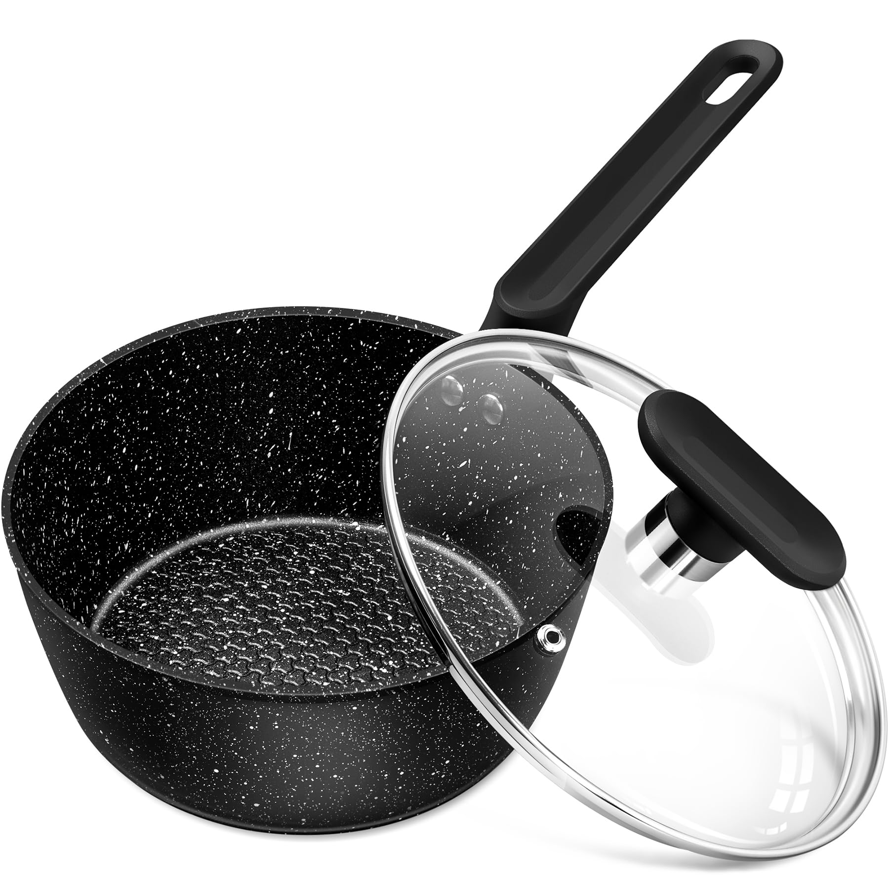 Amazon.com: MICHELANGELO Saucepan 2.5 Quart, Nonstick Granite Sauce Pan ...