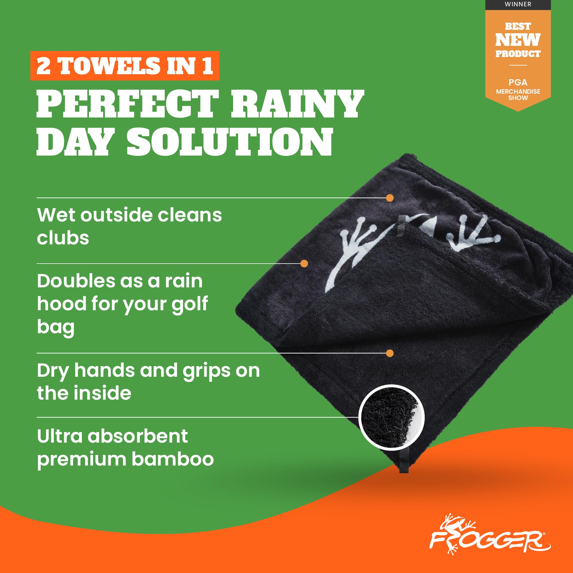 Snapklik.com : Frogger Extra Large Amphibian 2-in-1 Towel, Golf Bag ...