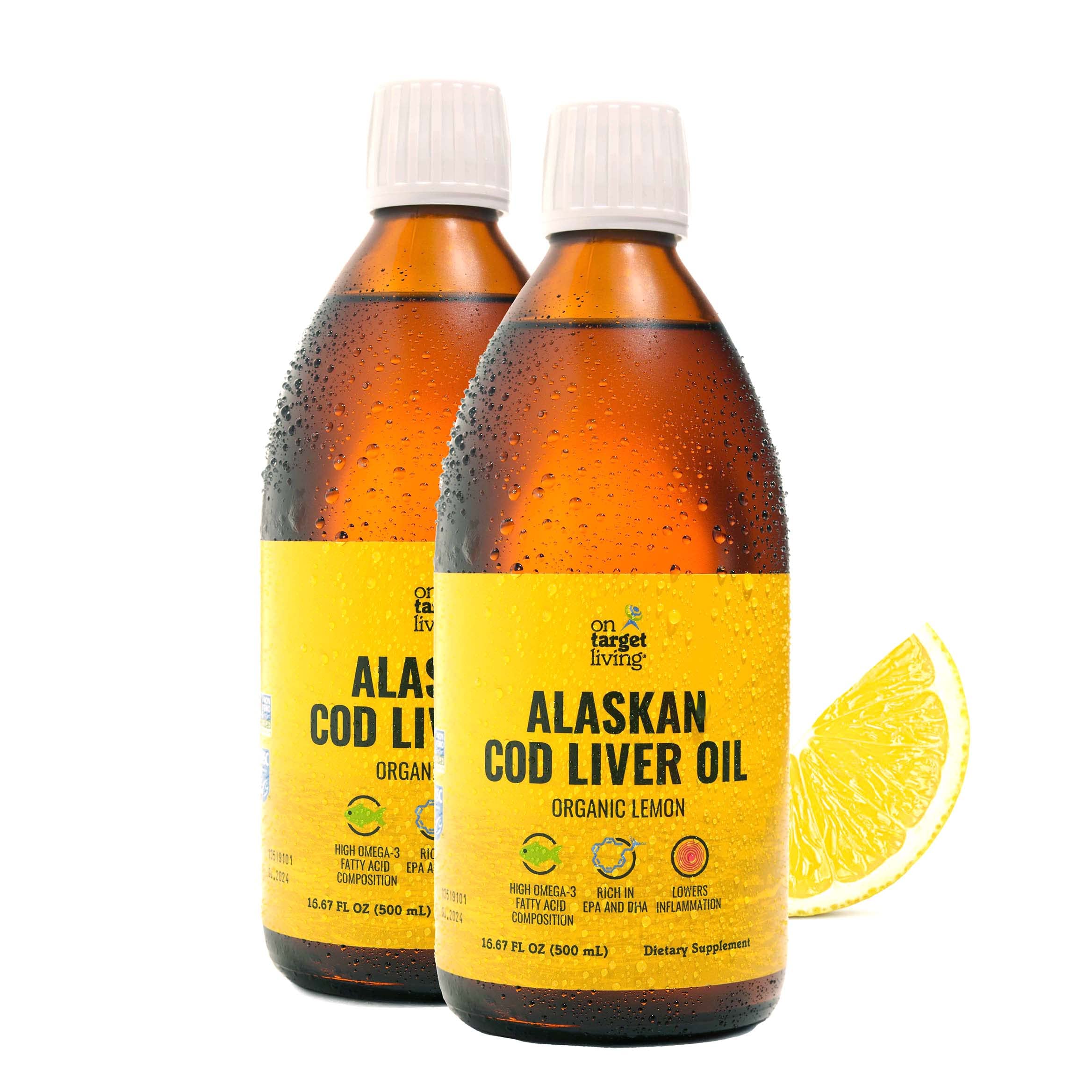 Amazon.com: On Target Living Alaskan Cod Liver Oil Organic Lemon Flavor ...
