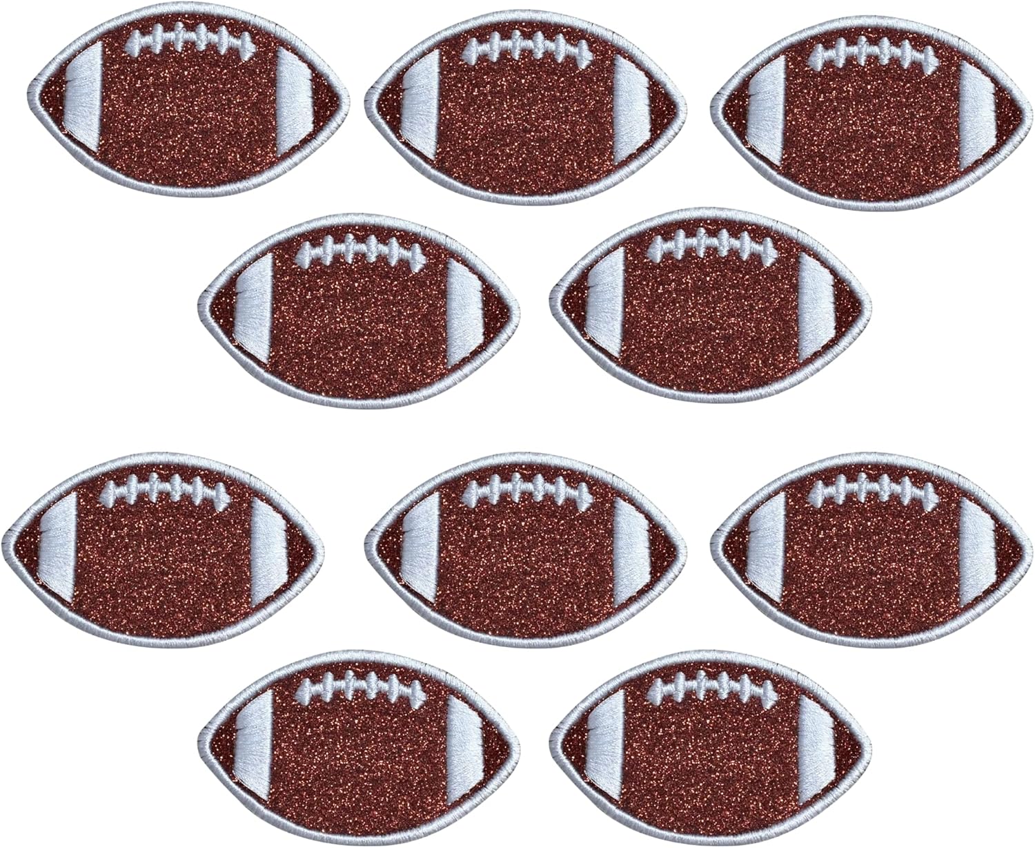 Amazon.com: Brown Glitter Football, White Outline/Stitches, Embroidered ...
