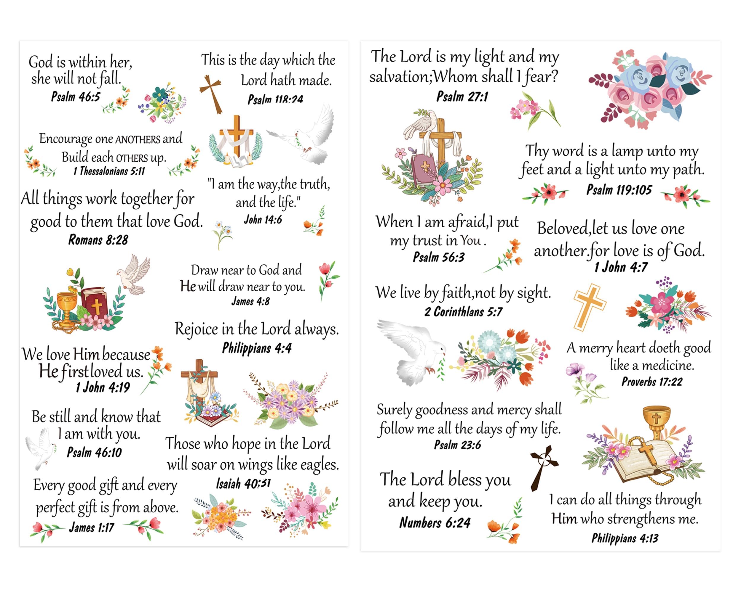 Amazon.com: Rub On Transfers Stickers Bible Verse Motivational Faith ...